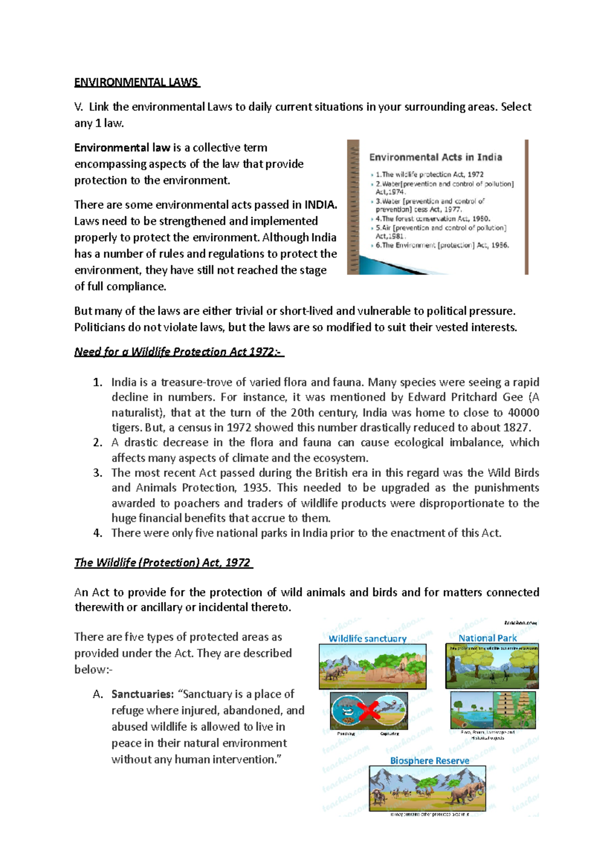 EVS Environmental LAWS - ENVIRONMENTAL LAWS V. Link the environmental ...