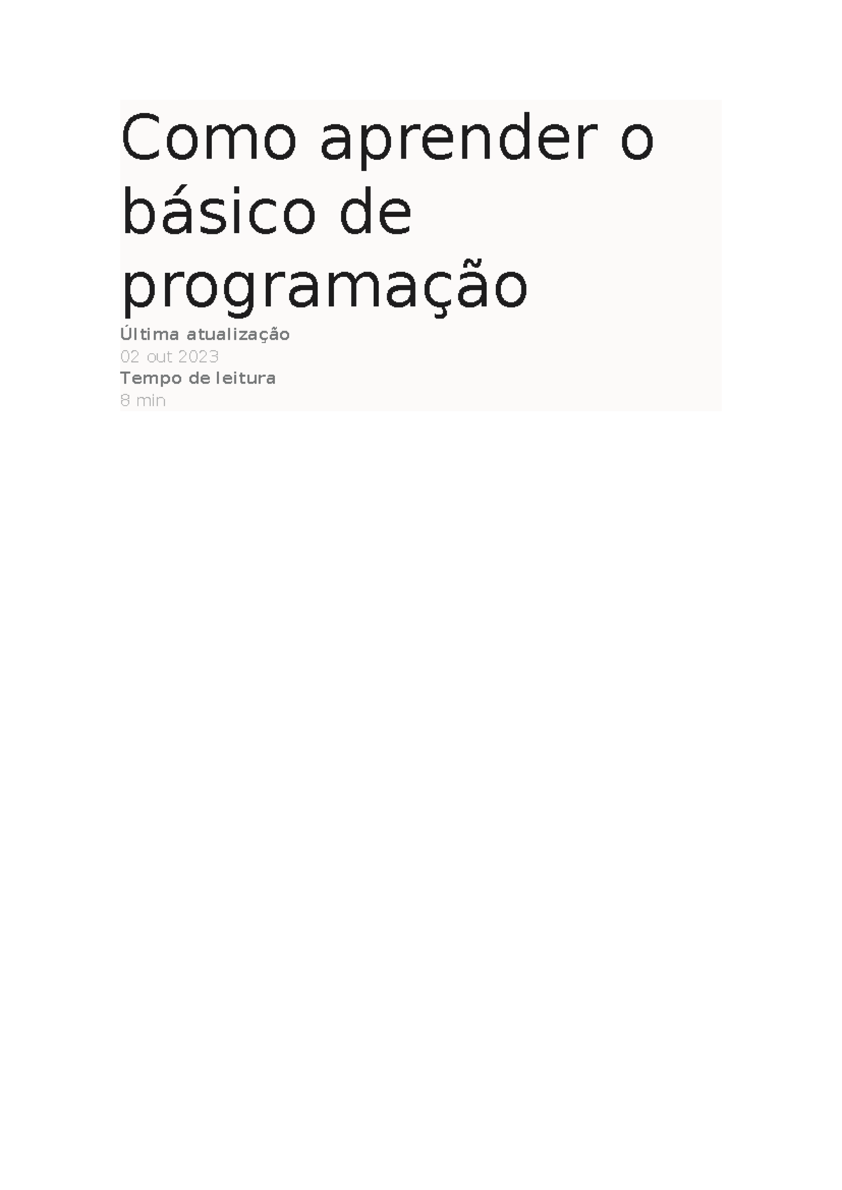 Como aprender o básico de programação - Como aprender o básico de ...
