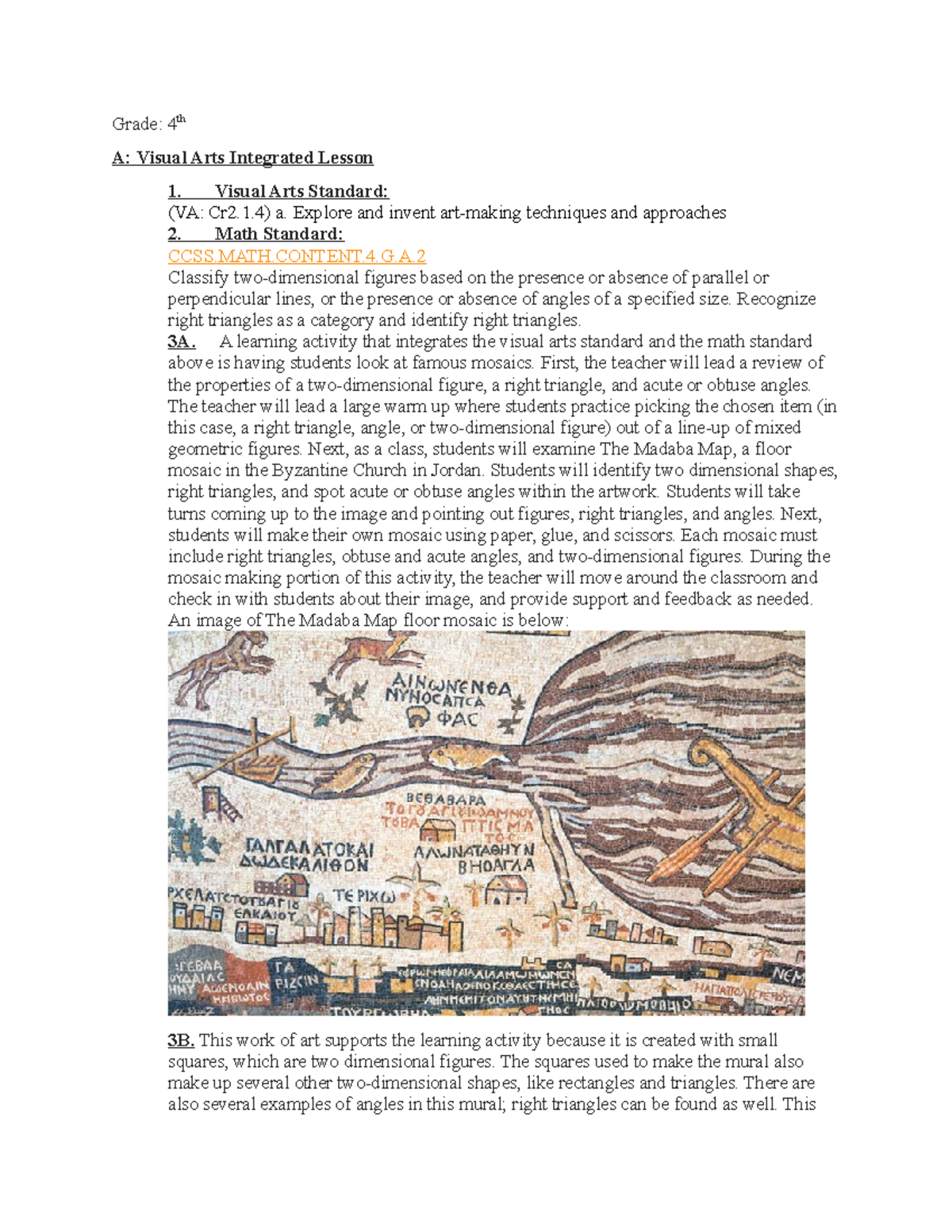 Visual Arts and Preforming Arts Task 1 Passed - Grade: 4th A: Visual ...