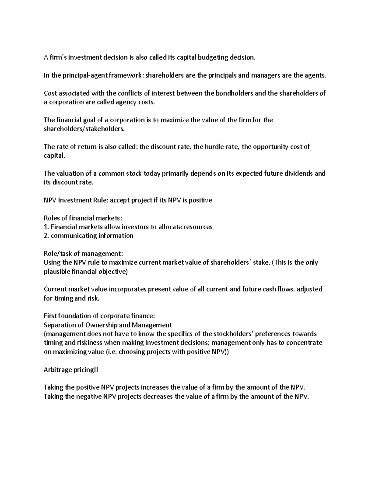 Final Exam Summary Finance Warning Tt Undefined Function 22 Warning Tt Undefined