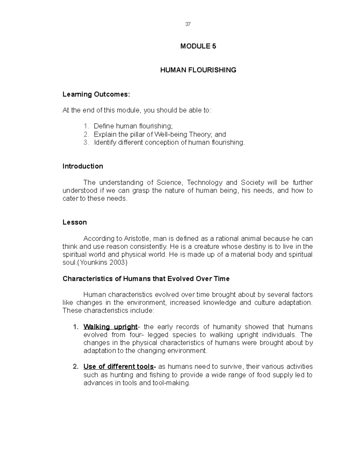 Science, Technology and Society - Lecture Notes - MODULE 5 HUMAN ...