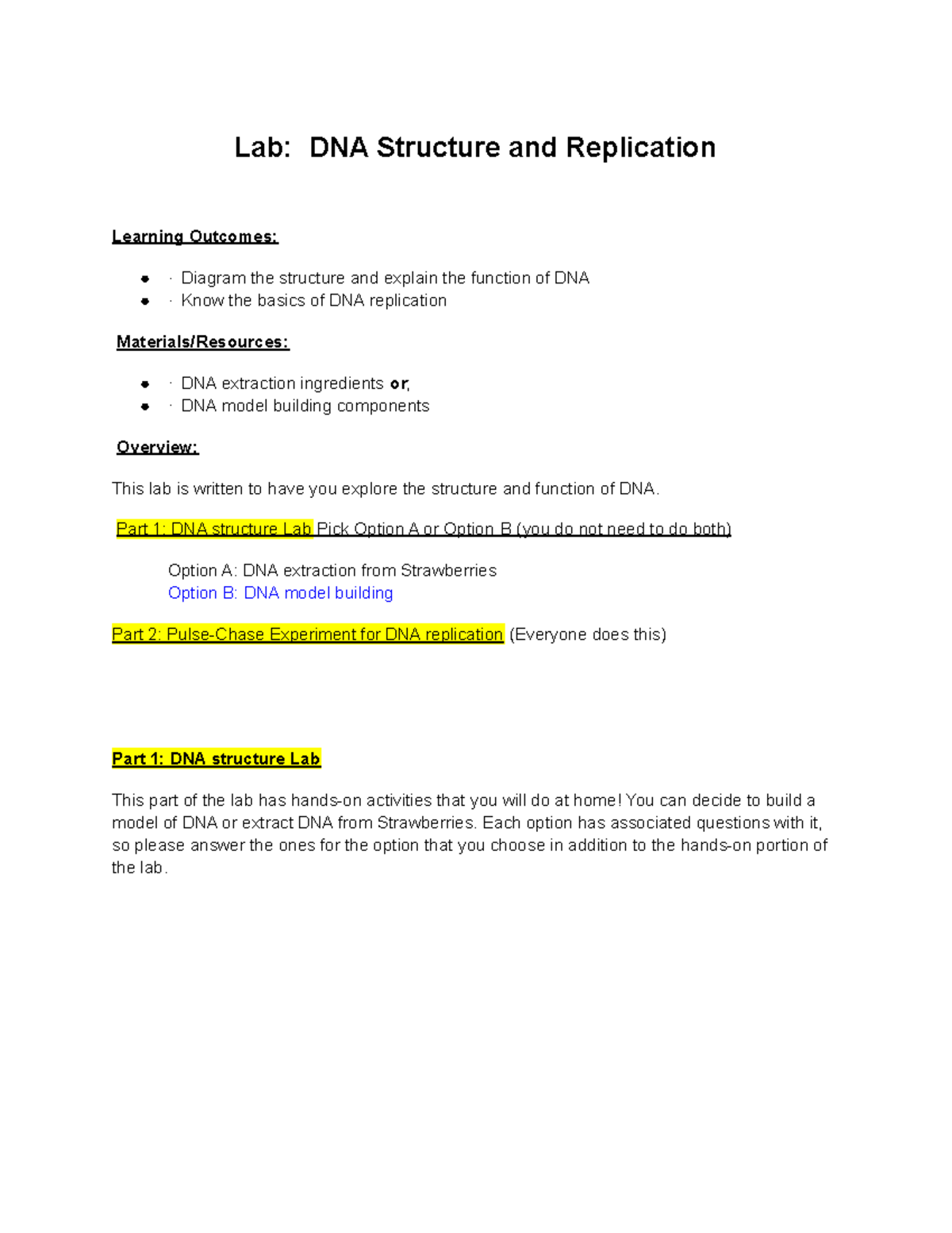 Copy of Lab DNA Structure and Replication - Lab: DNA Structure and ...