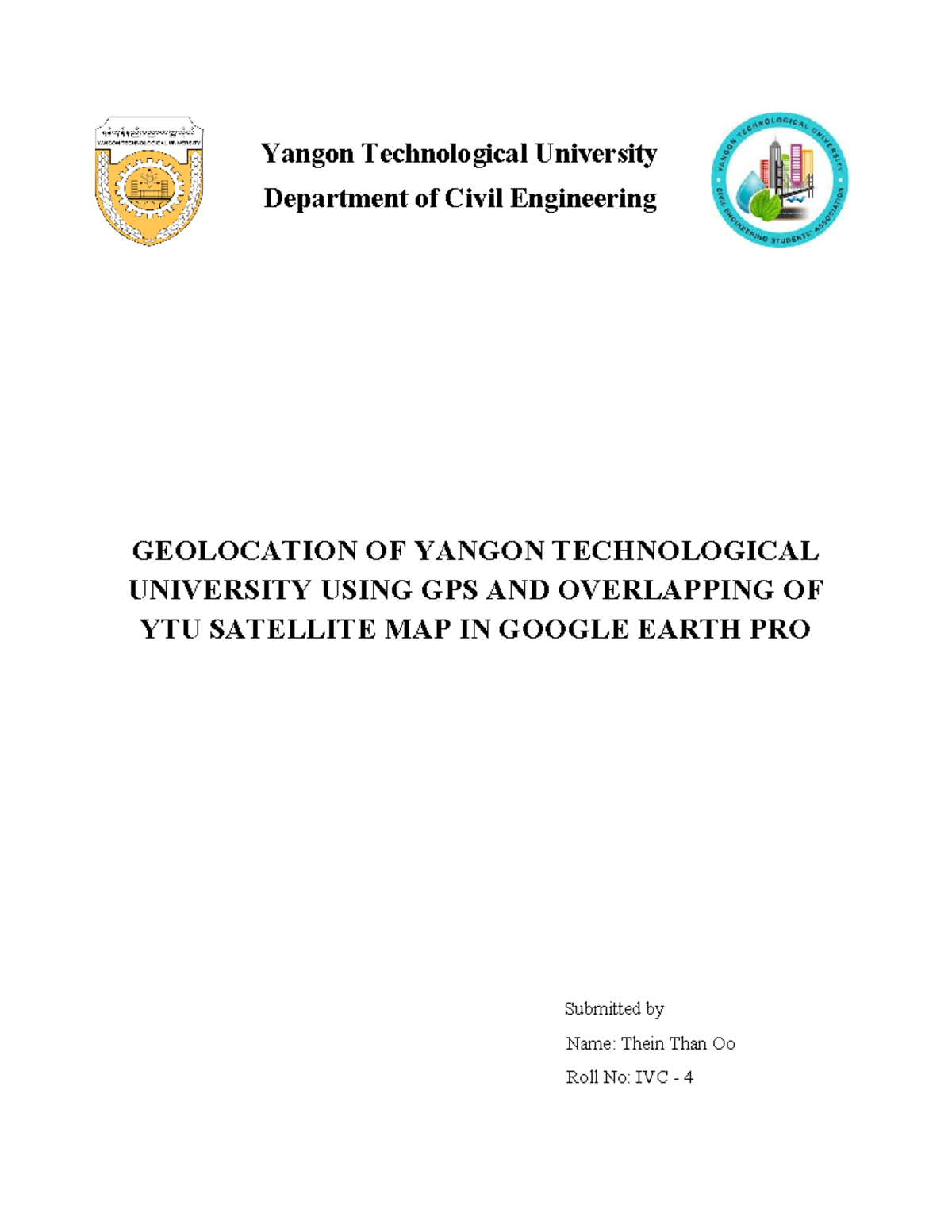 Geolocation Thein Than Oo - Yangon Technological University Department ...