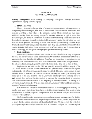 Operating System Module 6 - MODULE 6 FILE SYSTEMS Storage Management: Overview of mass storage ...