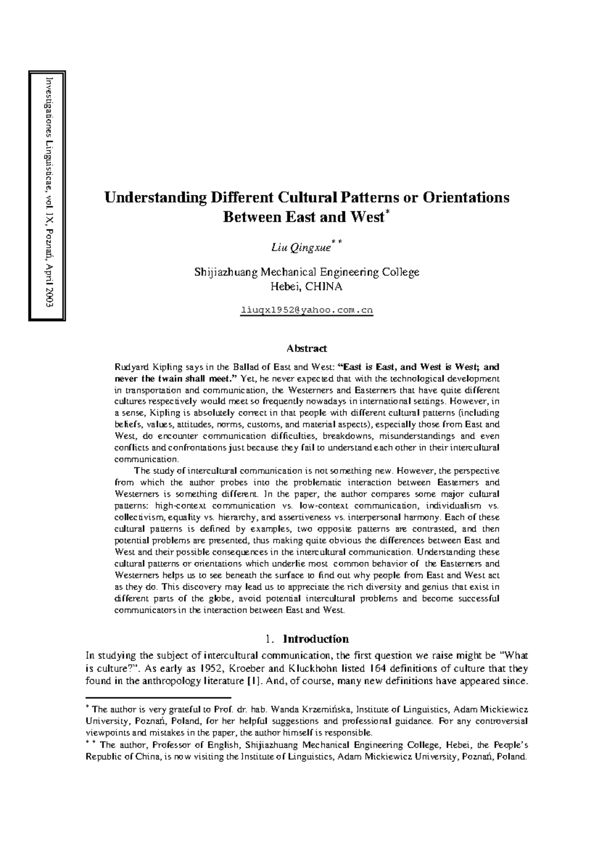 Understanding Different Cultural Pa - com Abstract Rudyard Kipling says ...