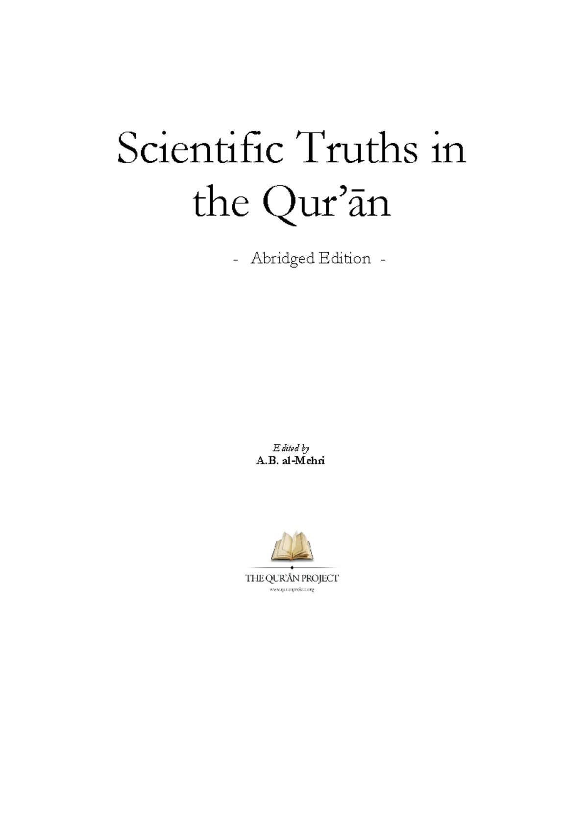 Scientific Truths in the Quran - Scientific Truths in the Qur’ān ...