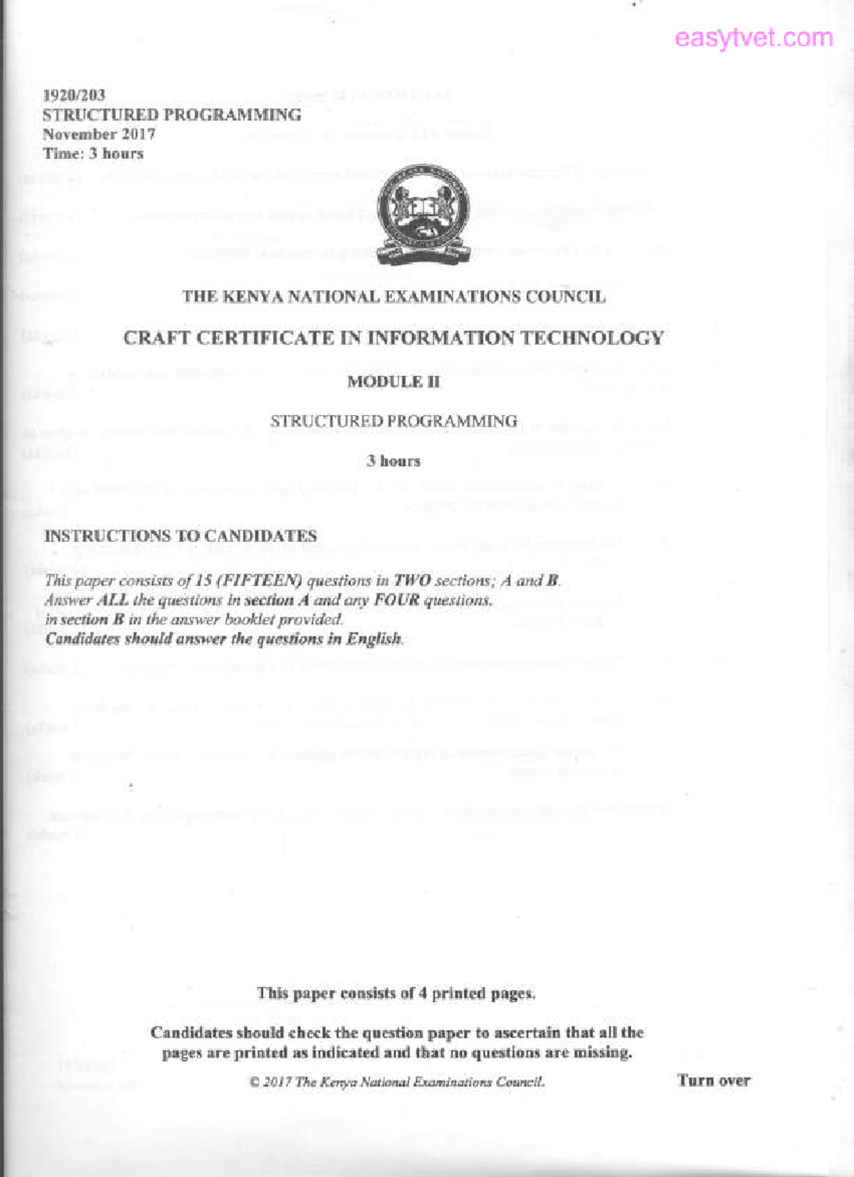 2017 nov - REVISION - computer science - Studocu