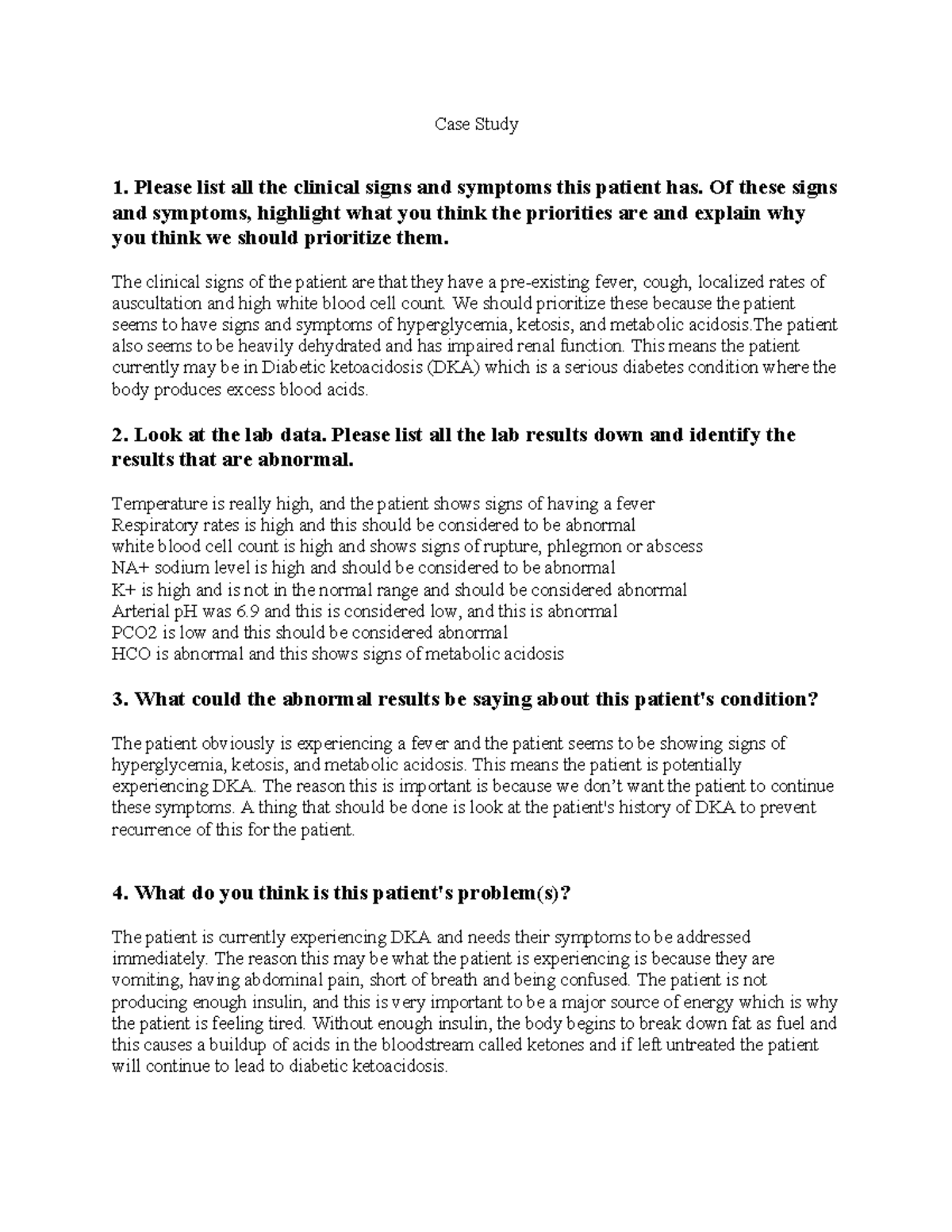 Case study 8 - practice material - Case Study 1. Please list all the ...