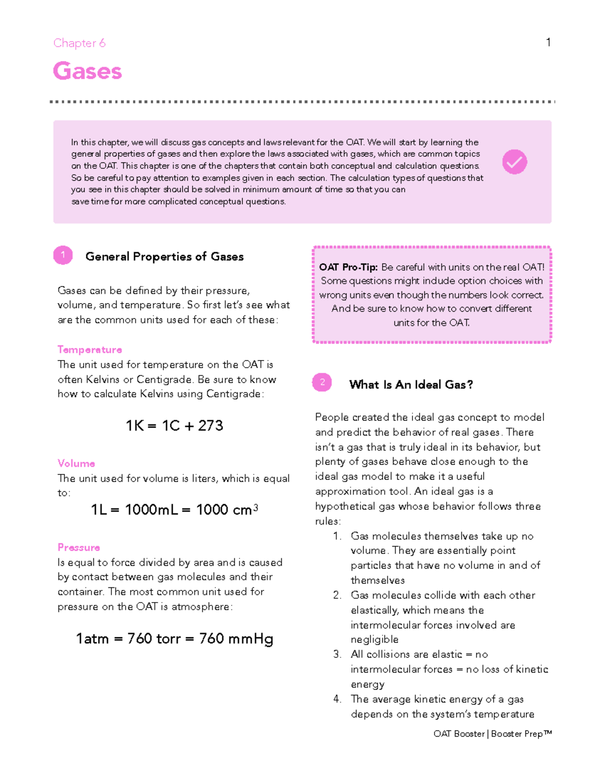 OATBooster Chemistry Ch 6. Gases - Gases In this chapter, we will ...