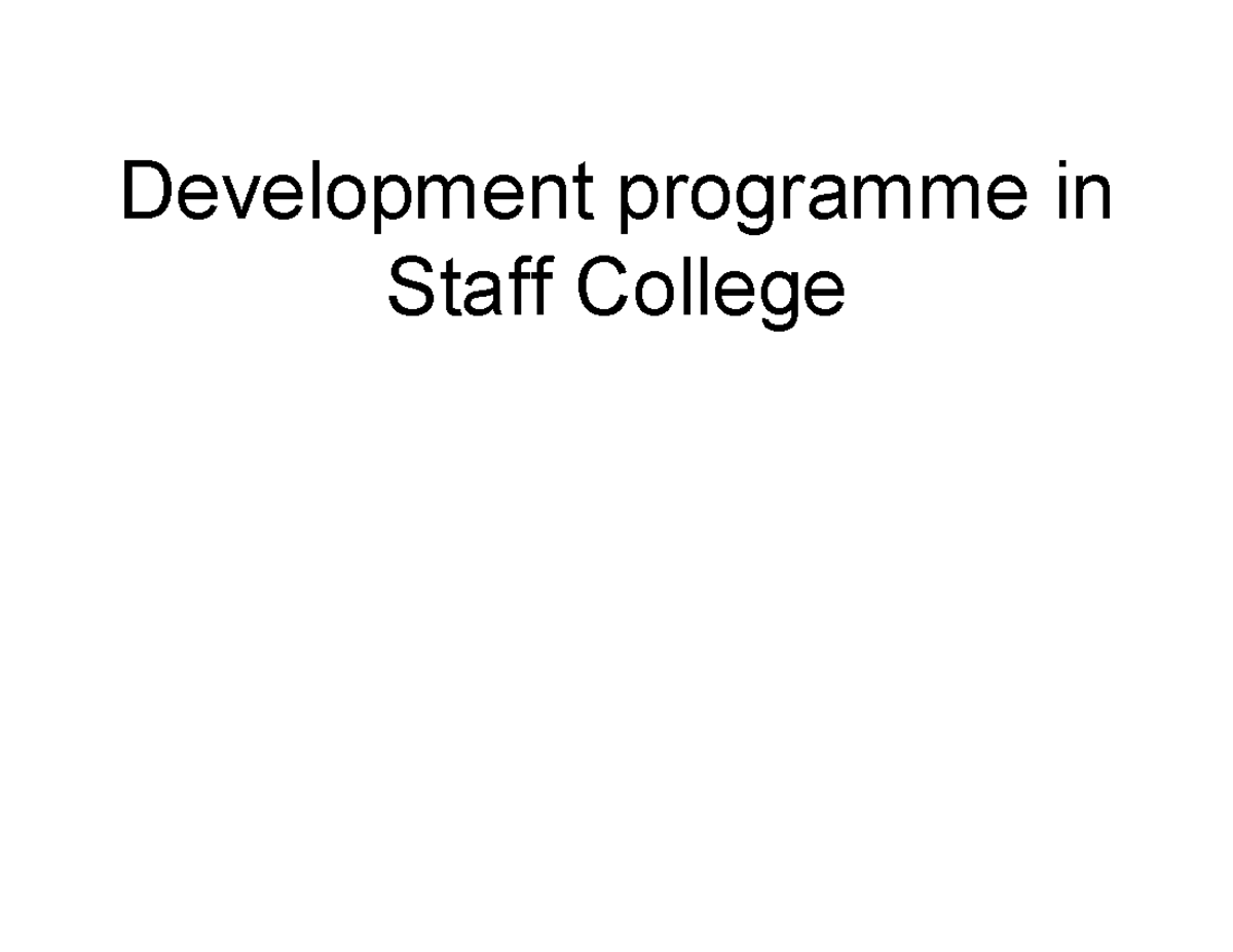 AAAA - Presentation on staff college training programme - Masters in ...
