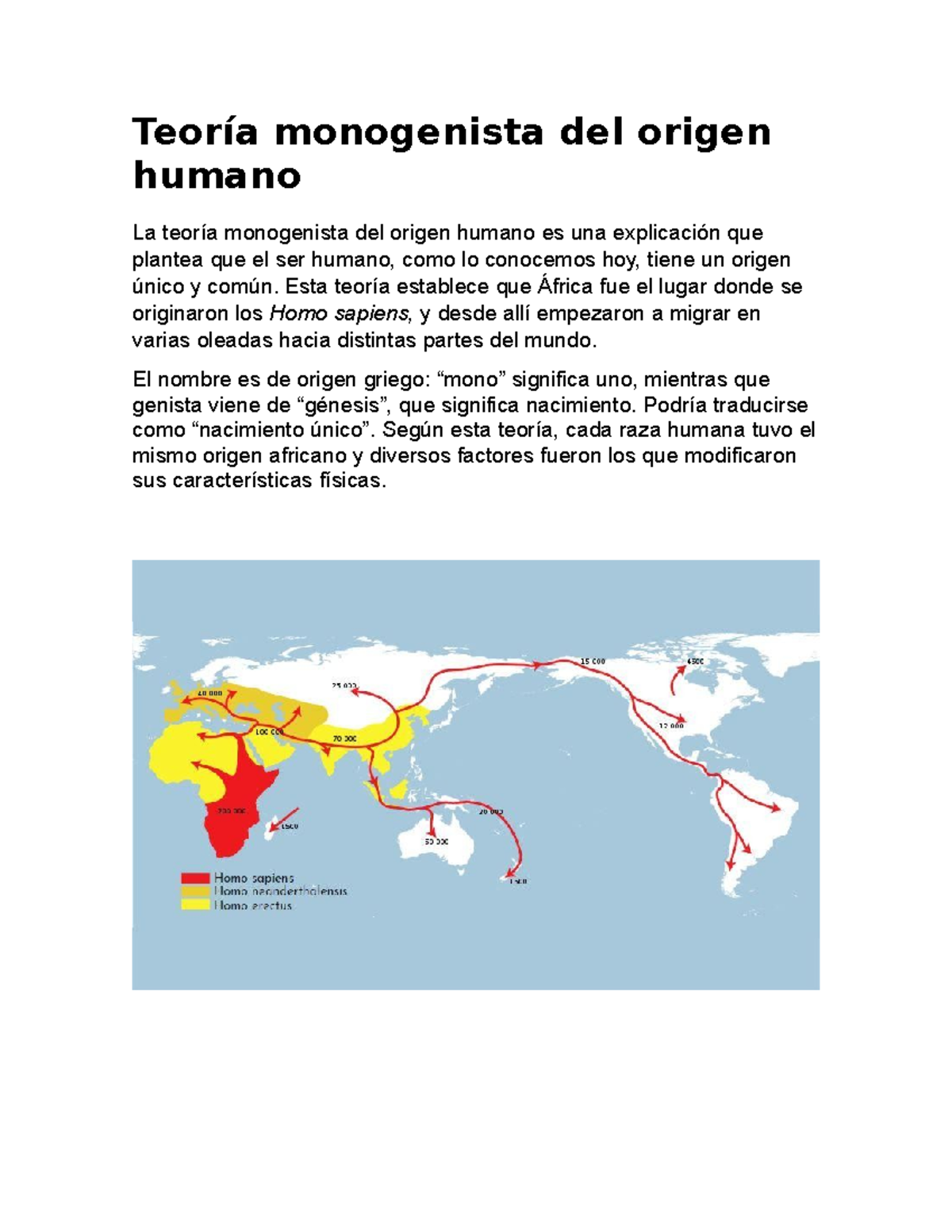 Teoría del hombre en america - Teoría monogenista del origen humano La ...