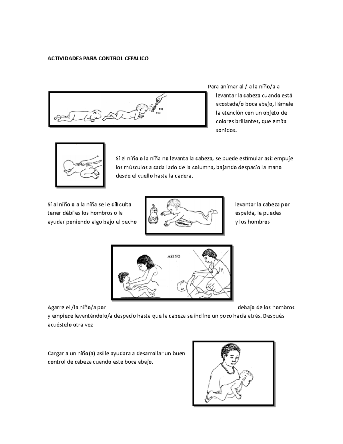 Actividades PARA Control Cefalico - ACTIVIDADES PARA CONTROL CEFALICO ...