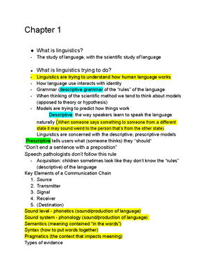 Linguistics Hw Chp 2 - I had professor Kentner, Asley. These are homework assignments she ...
