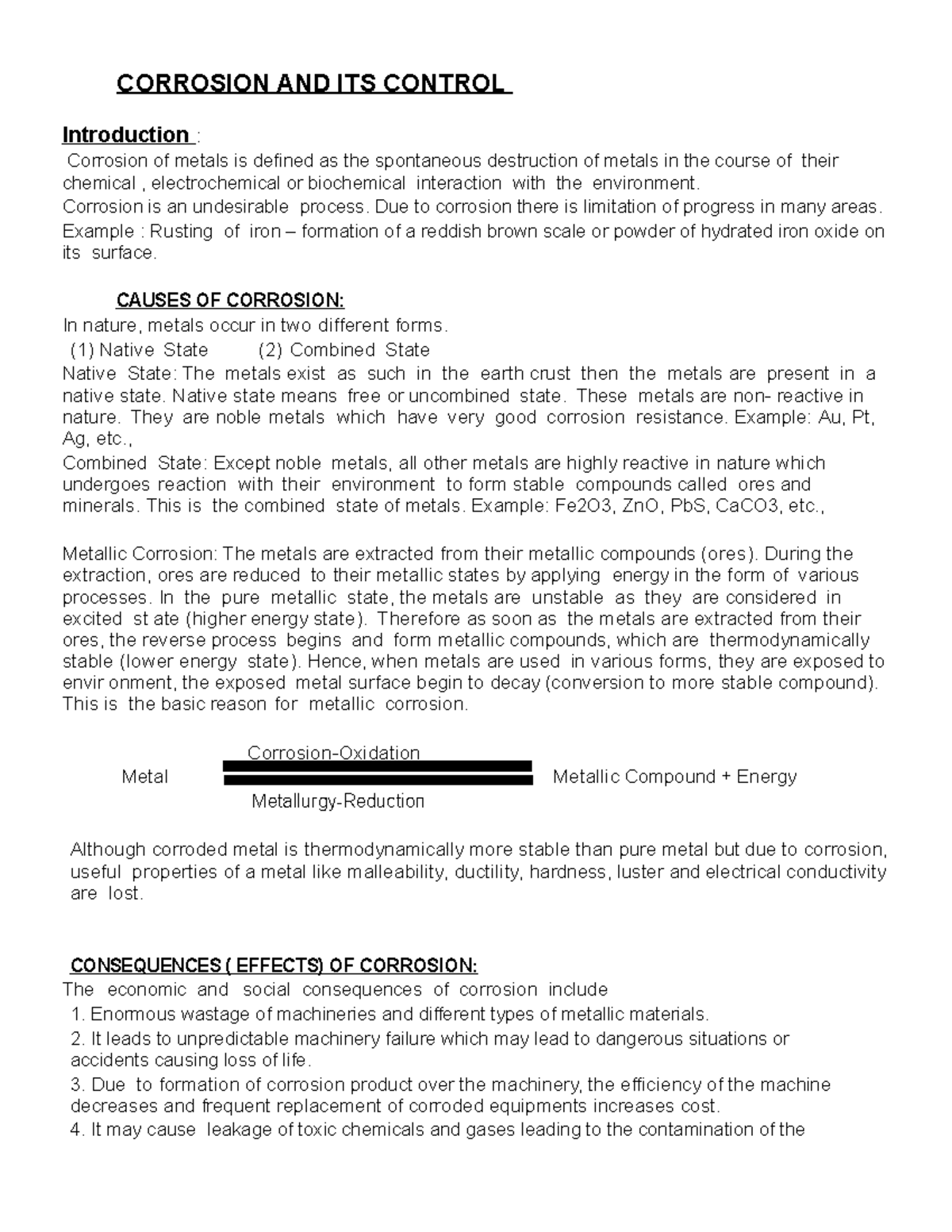 Corrosion AND ITS Control - CORROSION AND ITS CONTROL Introduction ...