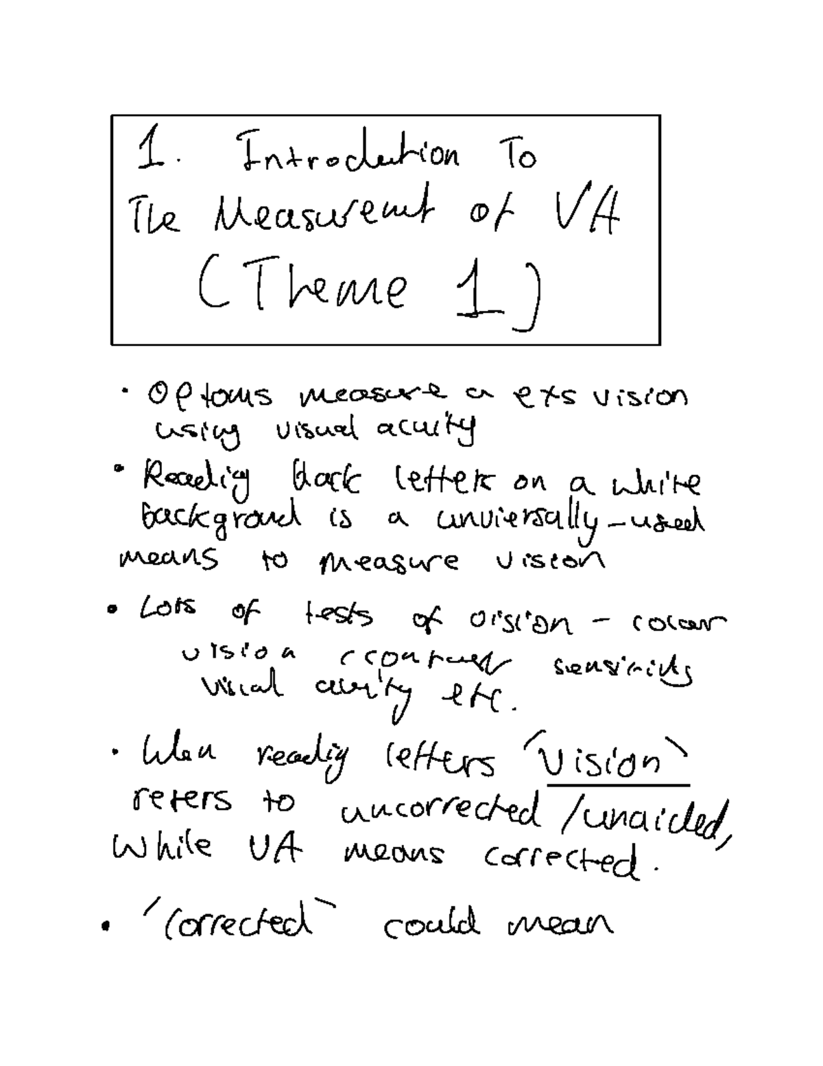S1 Lecture 1. Intro to measurement of VA - I Introduction To The ...
