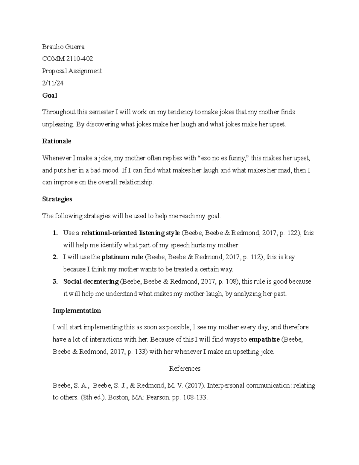 Personal Change Project Proposal Guerra Braulio - Braulio Guerra COMM ...