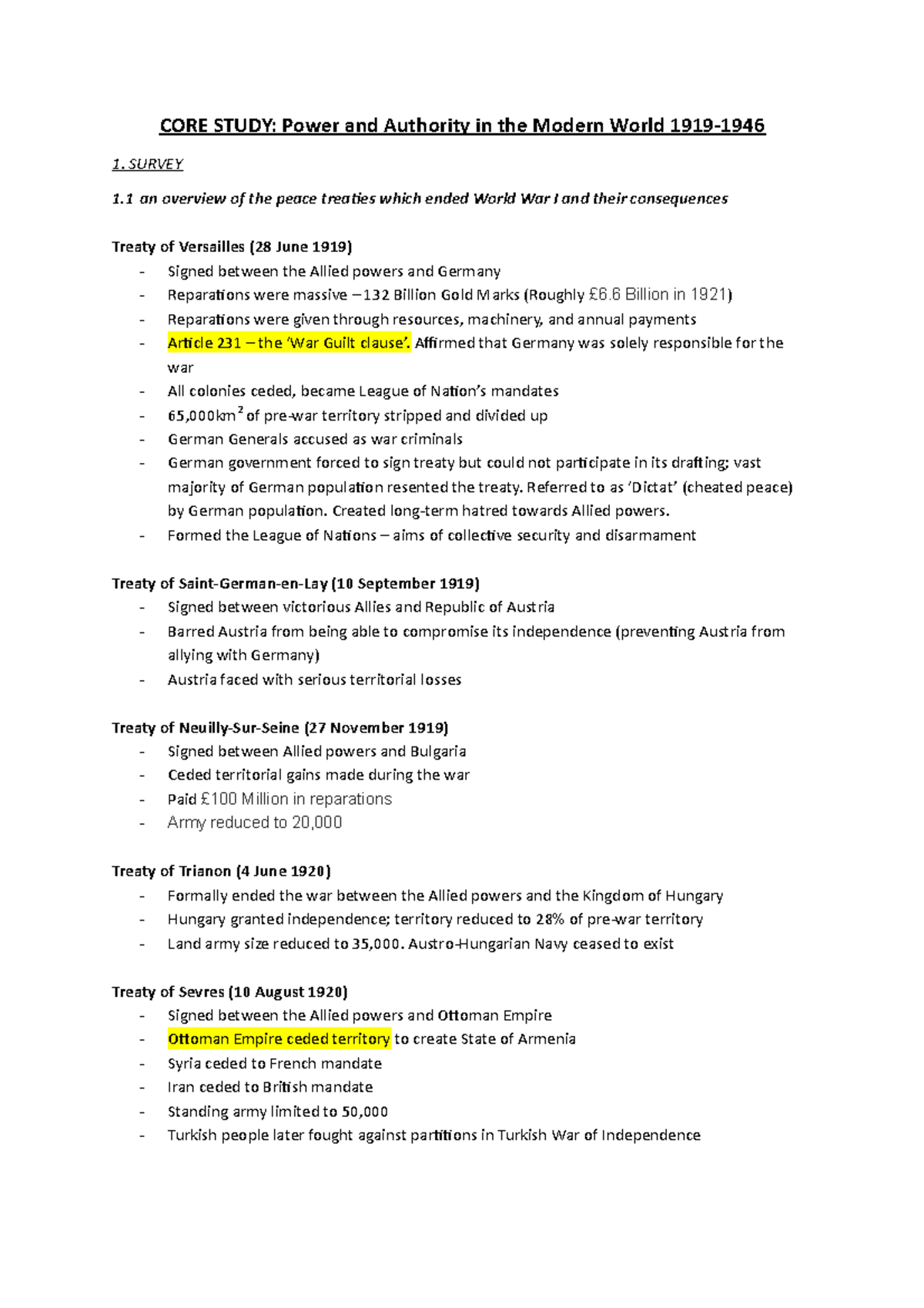 Power and Authority Study Notes - CORE STUDY: Power and Authority in ...