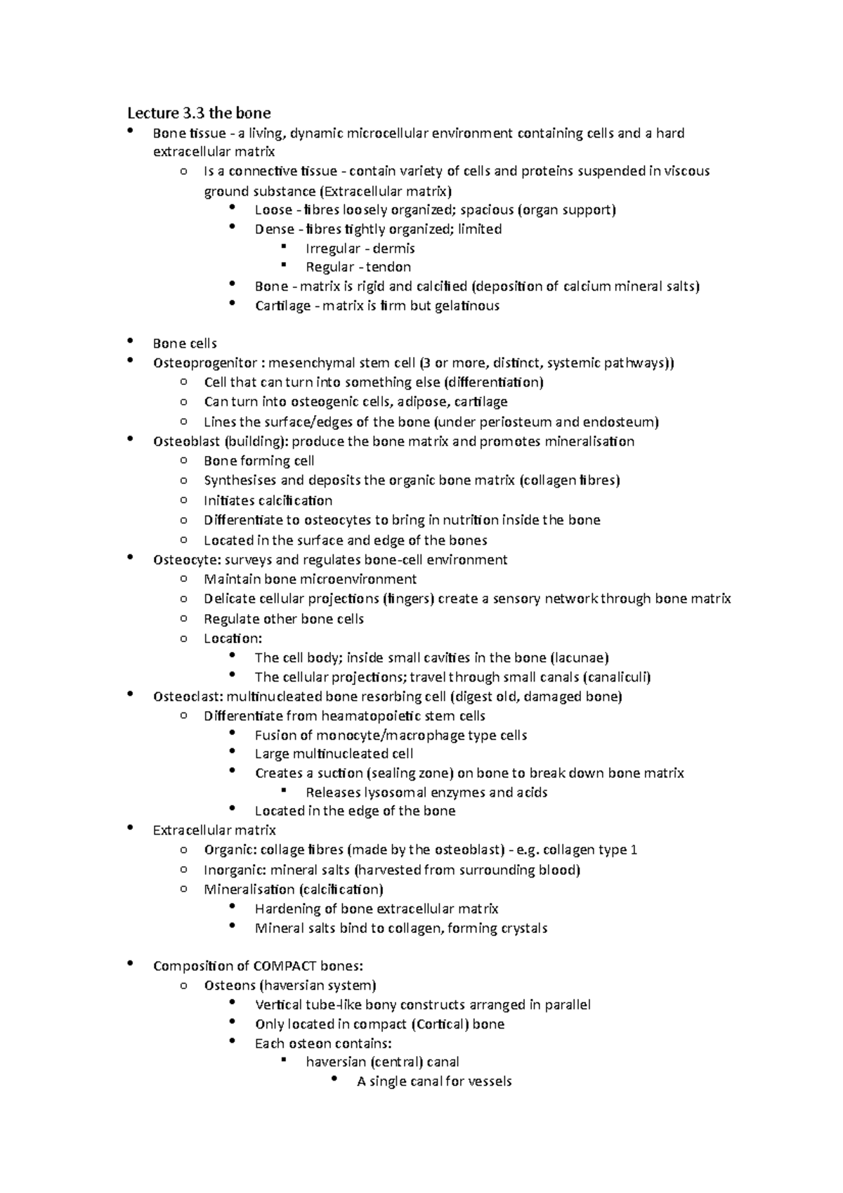 Lecture 3.3 bone structure - Lecture 3 the bone Bone tissue - a living ...