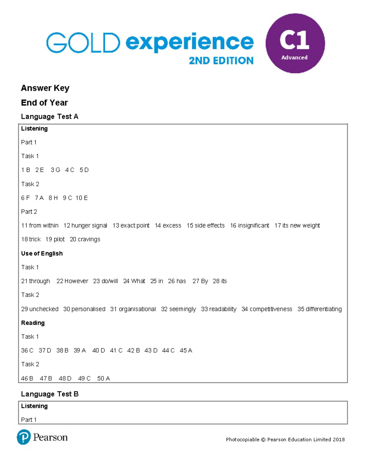 Gold-experience-c 1-2nd-edition-end-of-year-test-aampb-keys compress ...