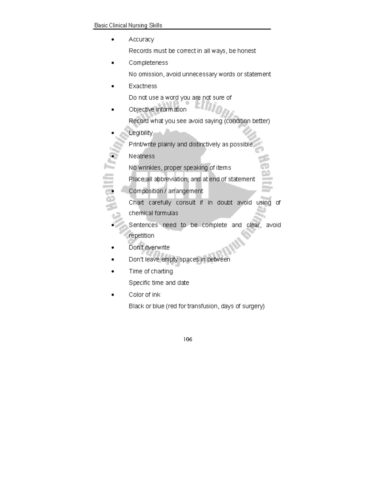 Basic Clinical Nursing Skills (36) - Basic Clinical Nursing Skills 106 ...