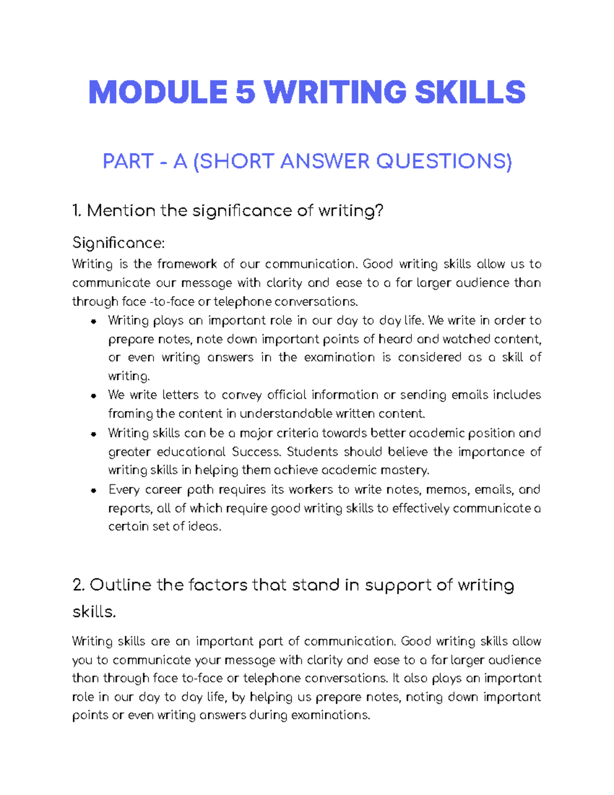 PCSolutions M 5 - Module 5 in professional communication question bank ...