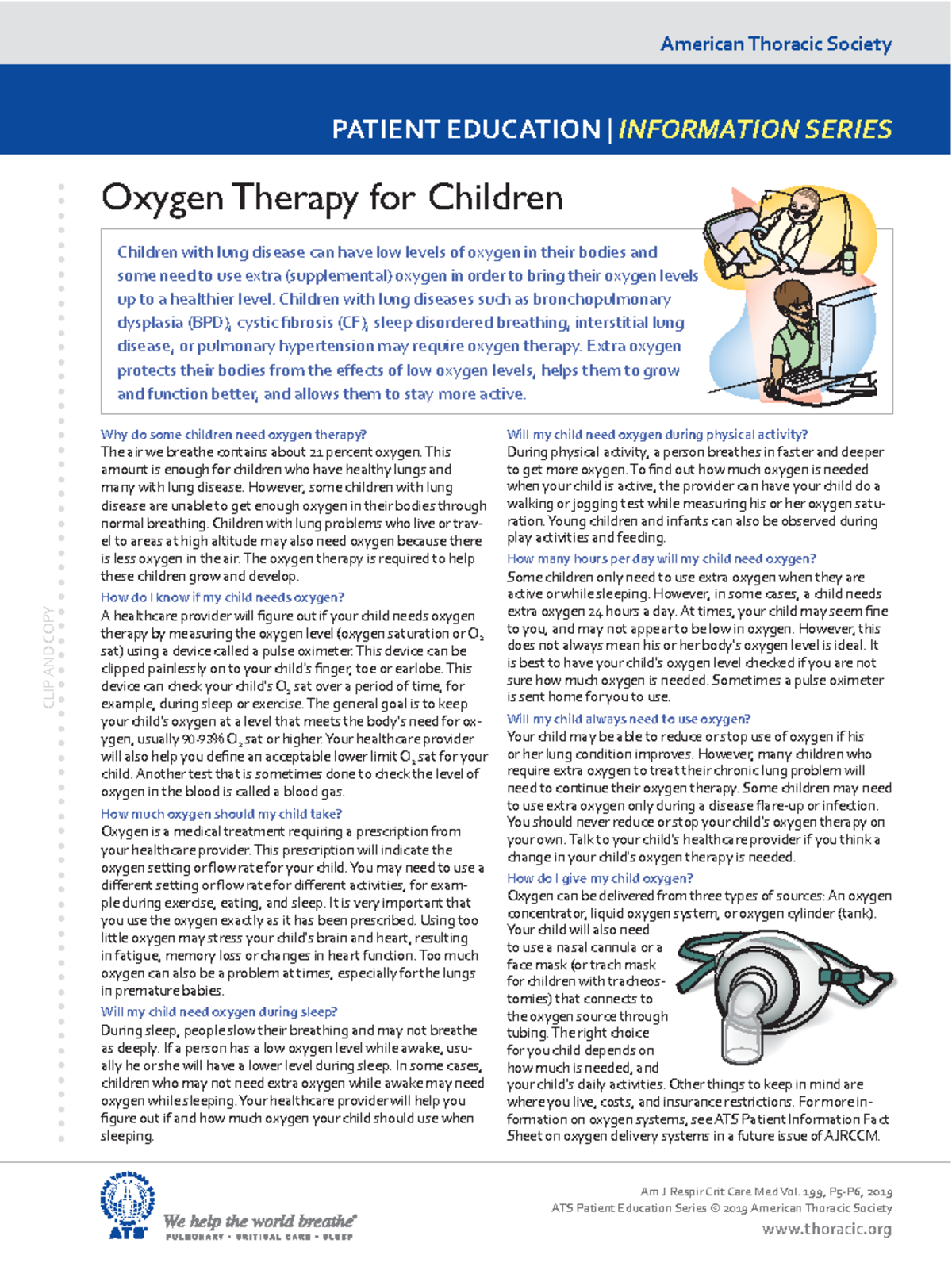Oxygen-therapy-children - American Thoracic Society PATIENT EDUCATION ...