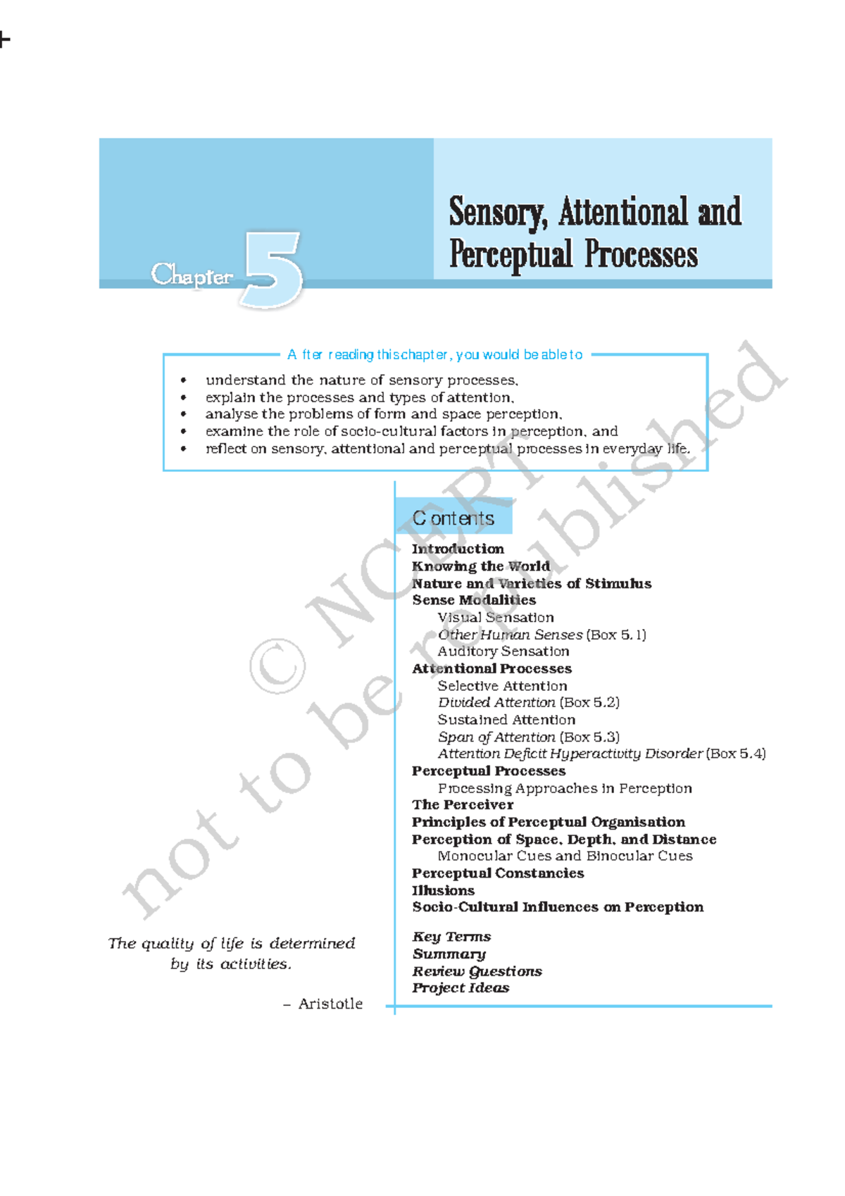 Perception - 84 Psychology ####### Chapter 5 understand the nature of ...