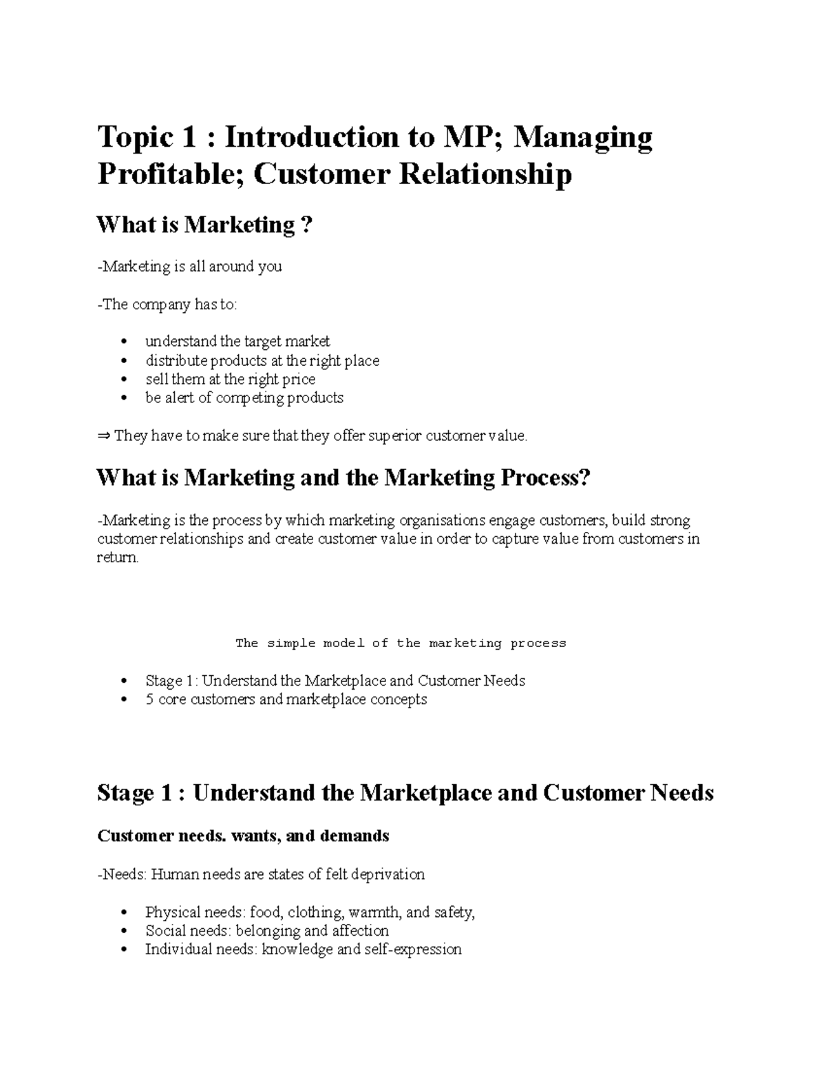 Topic 1 - Introduction to MP - Managing Profitable - Customer ...