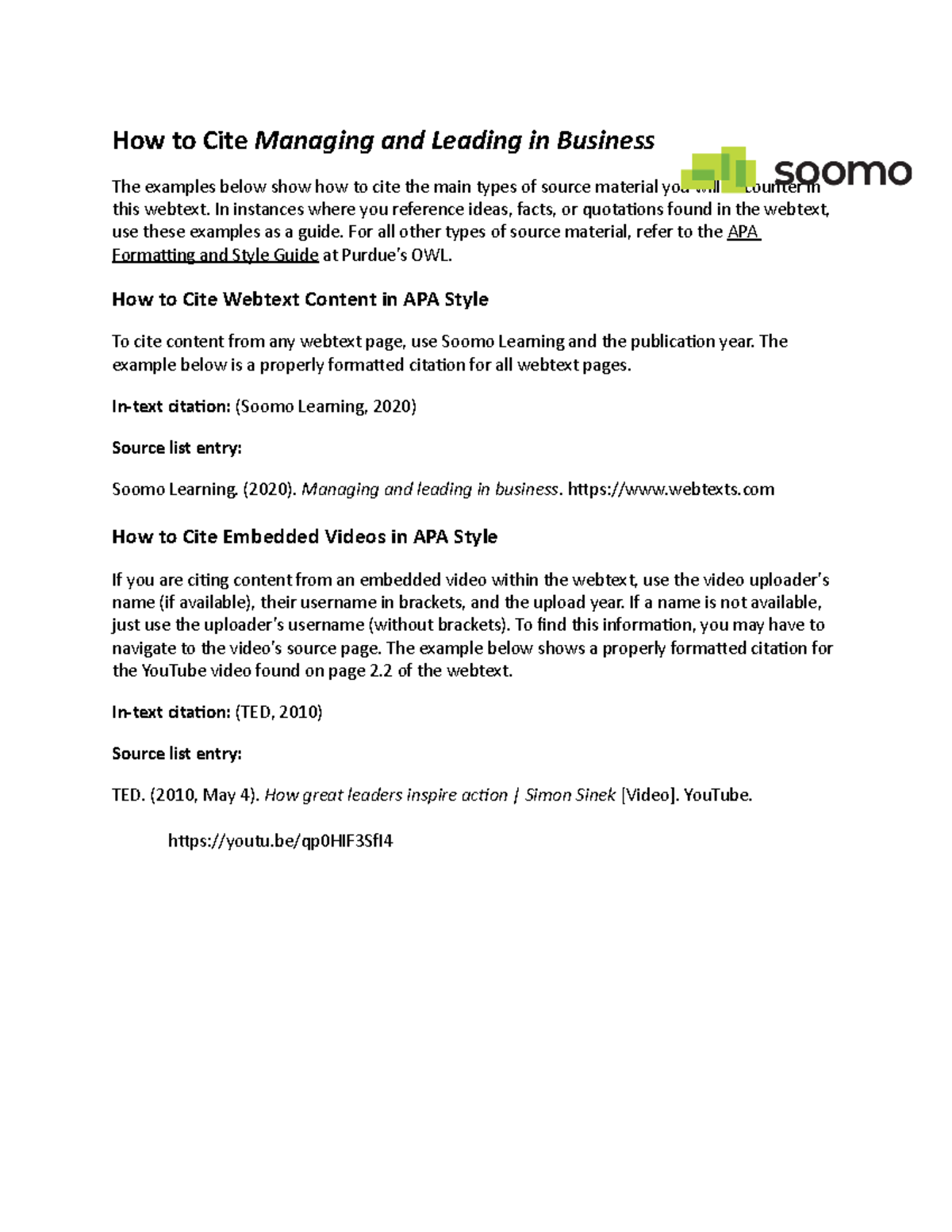 BUS210 1e V8 Citation Guide - How to Cite Managing and Leading in ...