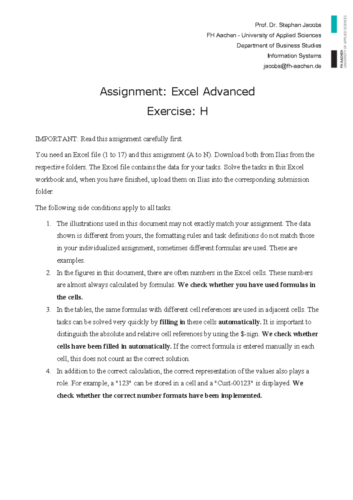 H V1 - Prof. Dr. Stephan Jacobs FH Aachen - University of Applied ...