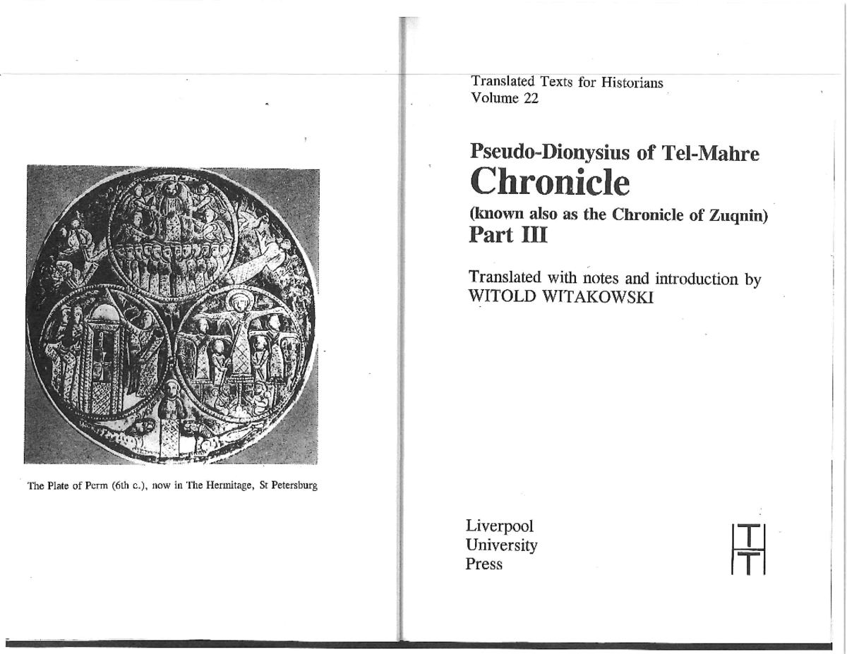 John of ephesus for glst - 74 PSEUDO-DIONYSIUS OF TEL-MAHRE CHRONICLE ...
