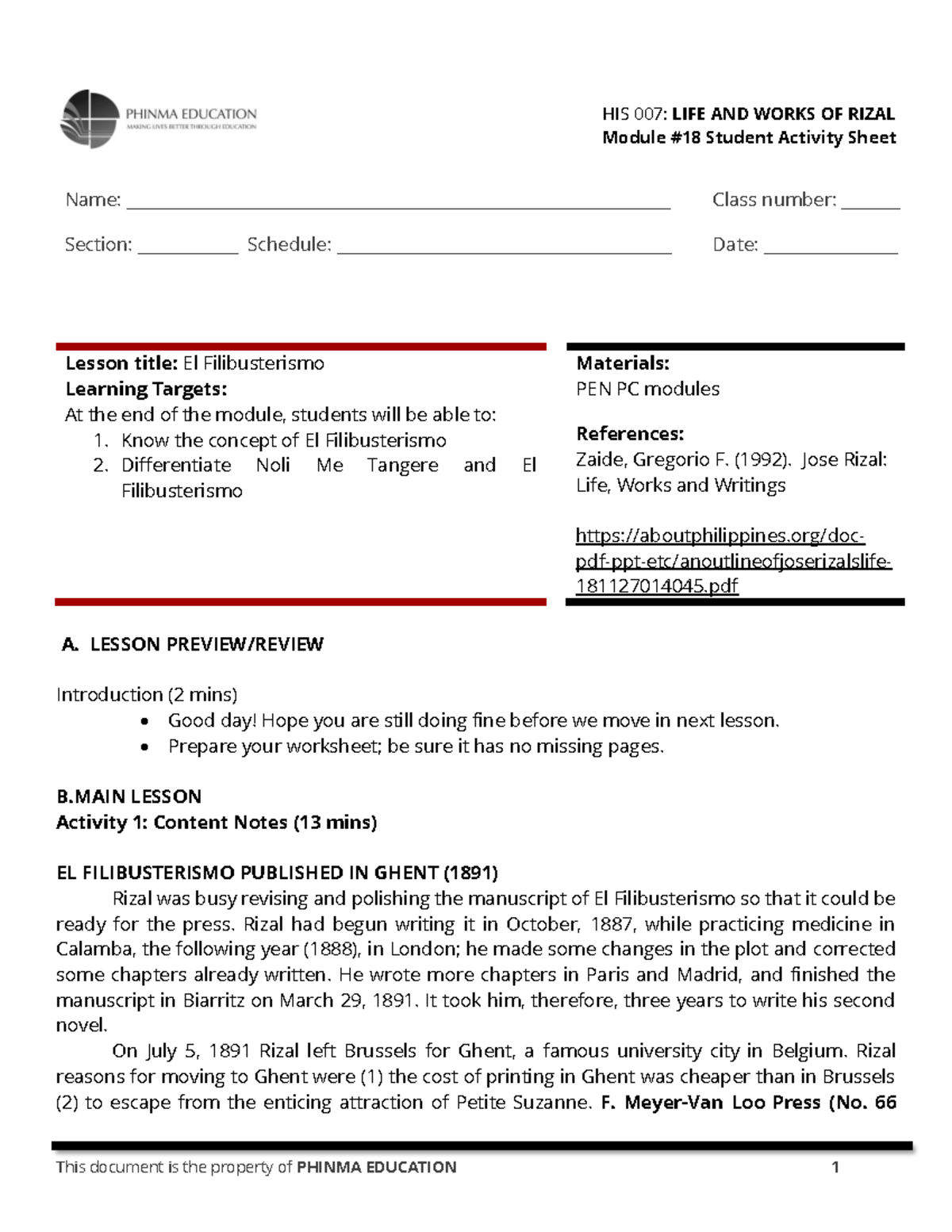 SAS-18-HIS-007 - module - Module #1 8 Student Activity Sheet Name ...