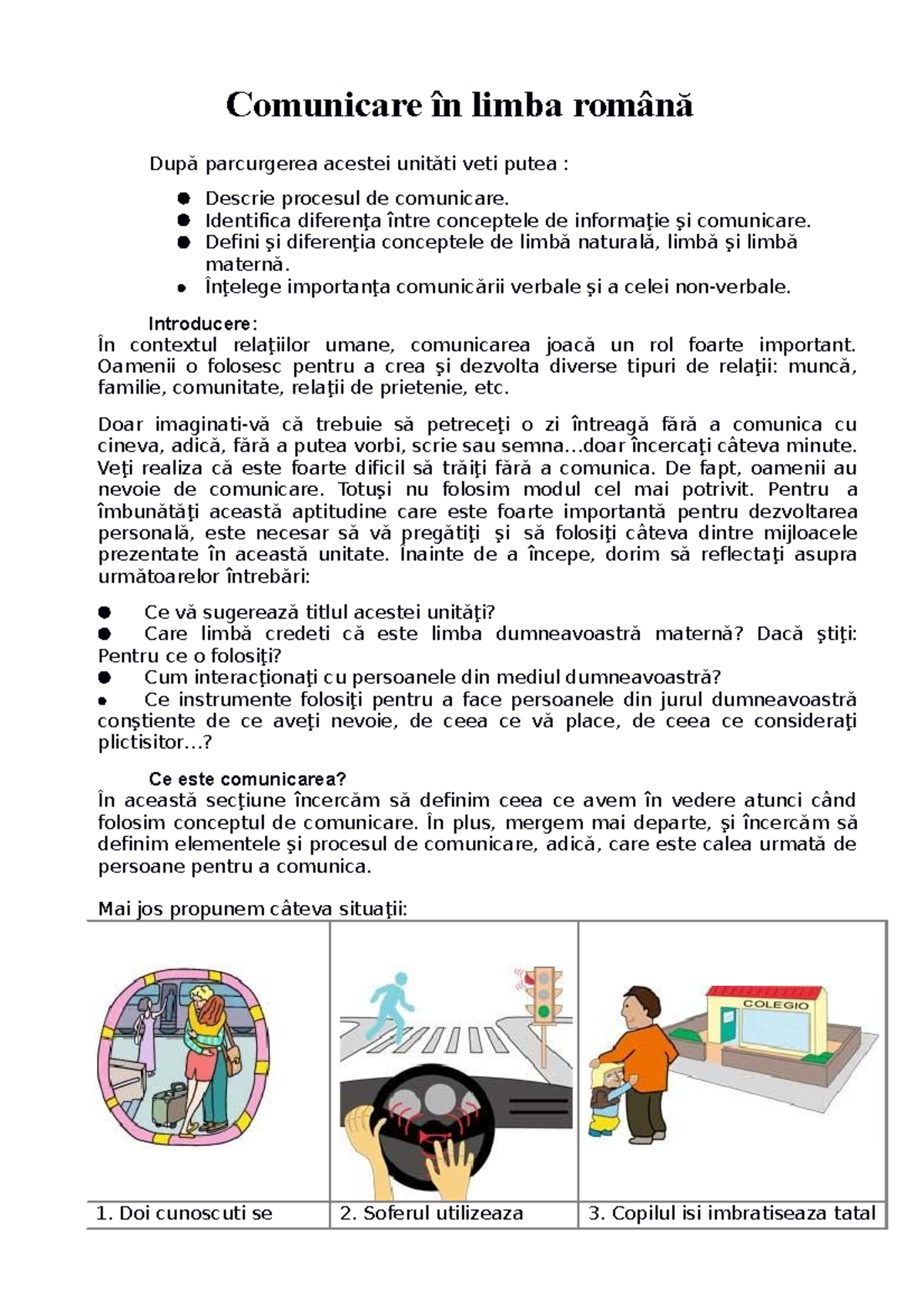 Suport curs - limba romana - Comunicare în limba română După ...