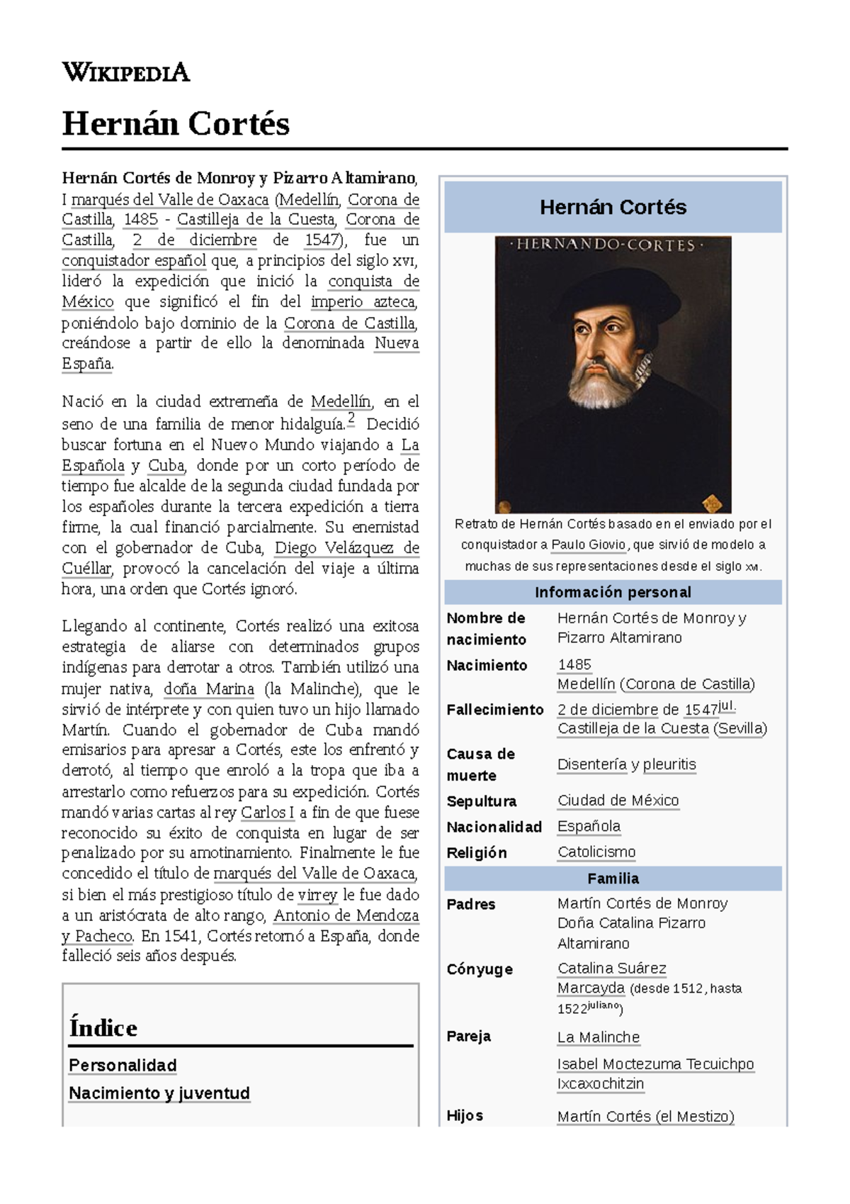 Hernán Cortés - Hernán Cortés Retrato de Hernán Cortés basado en el ...