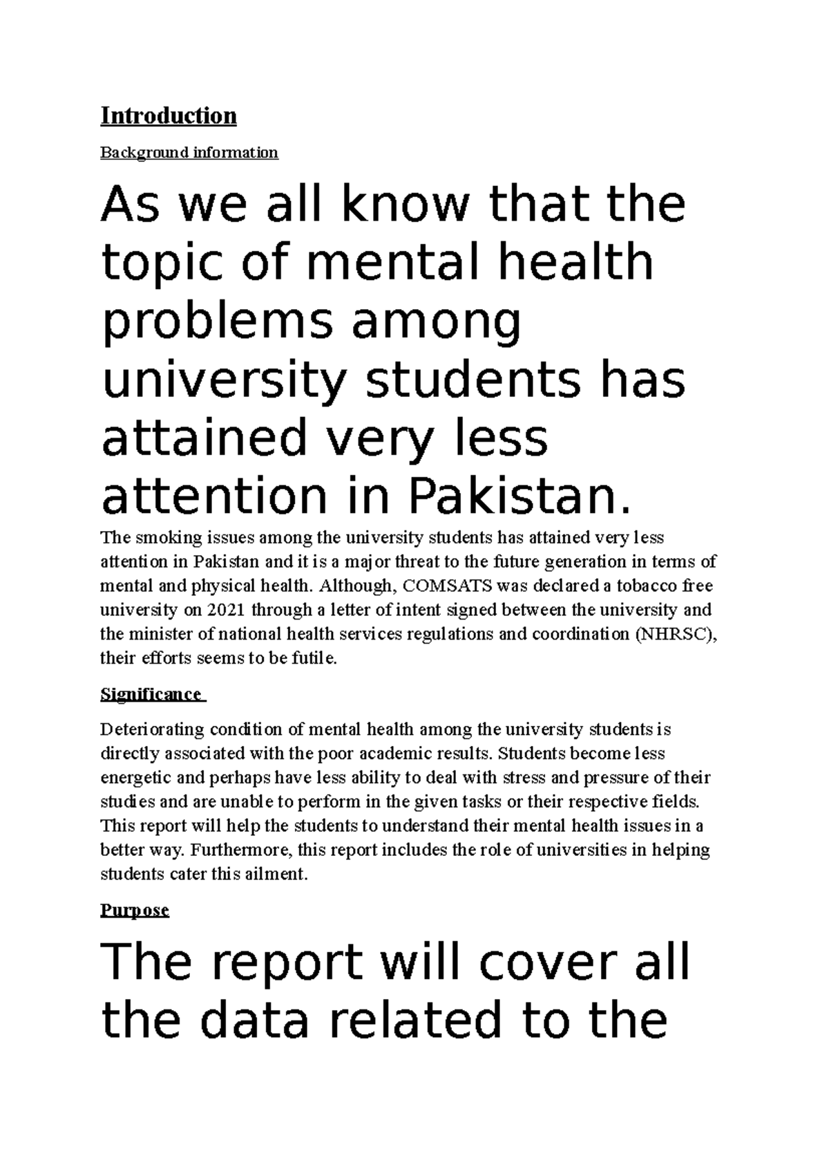 Report Writting Project 2ND Semester - Introduction Background ...