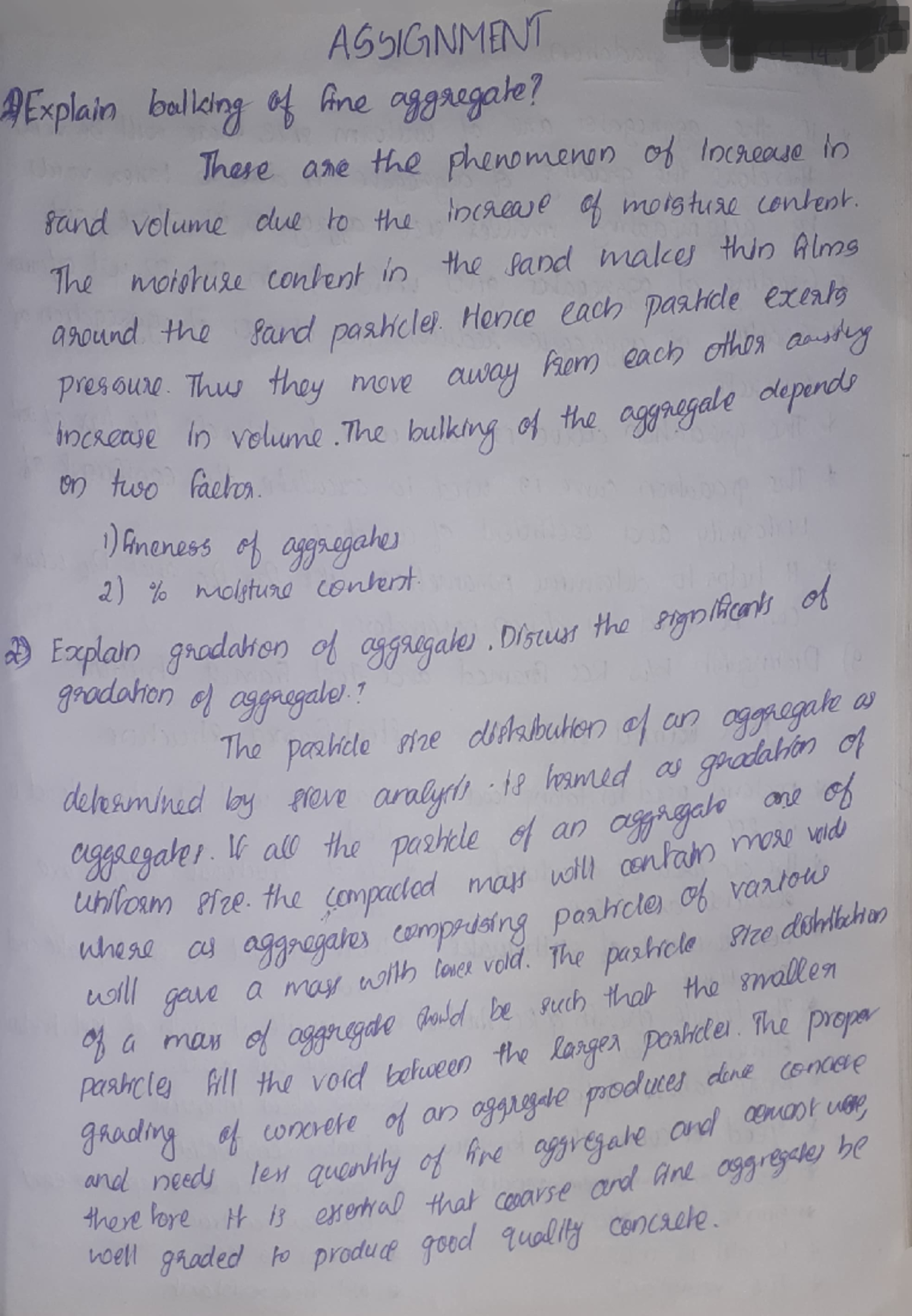 CTM Assignment - IMPORTANT NOTES - Concrete Technology and Management ...