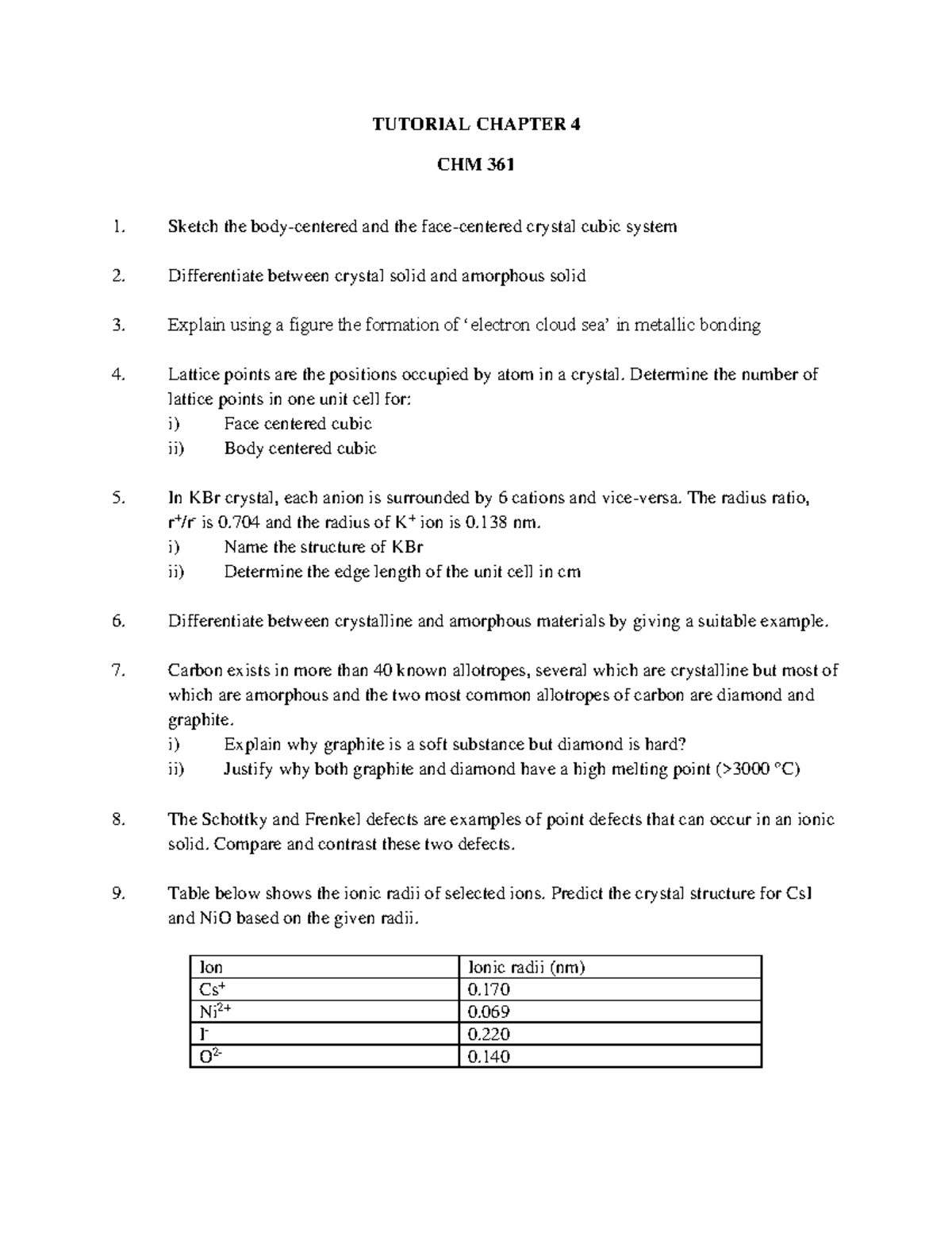 Tutorial Chapter 3 Tutorial Chapter 4 Chm 361 Sketch The Body Centered And The Face Centered