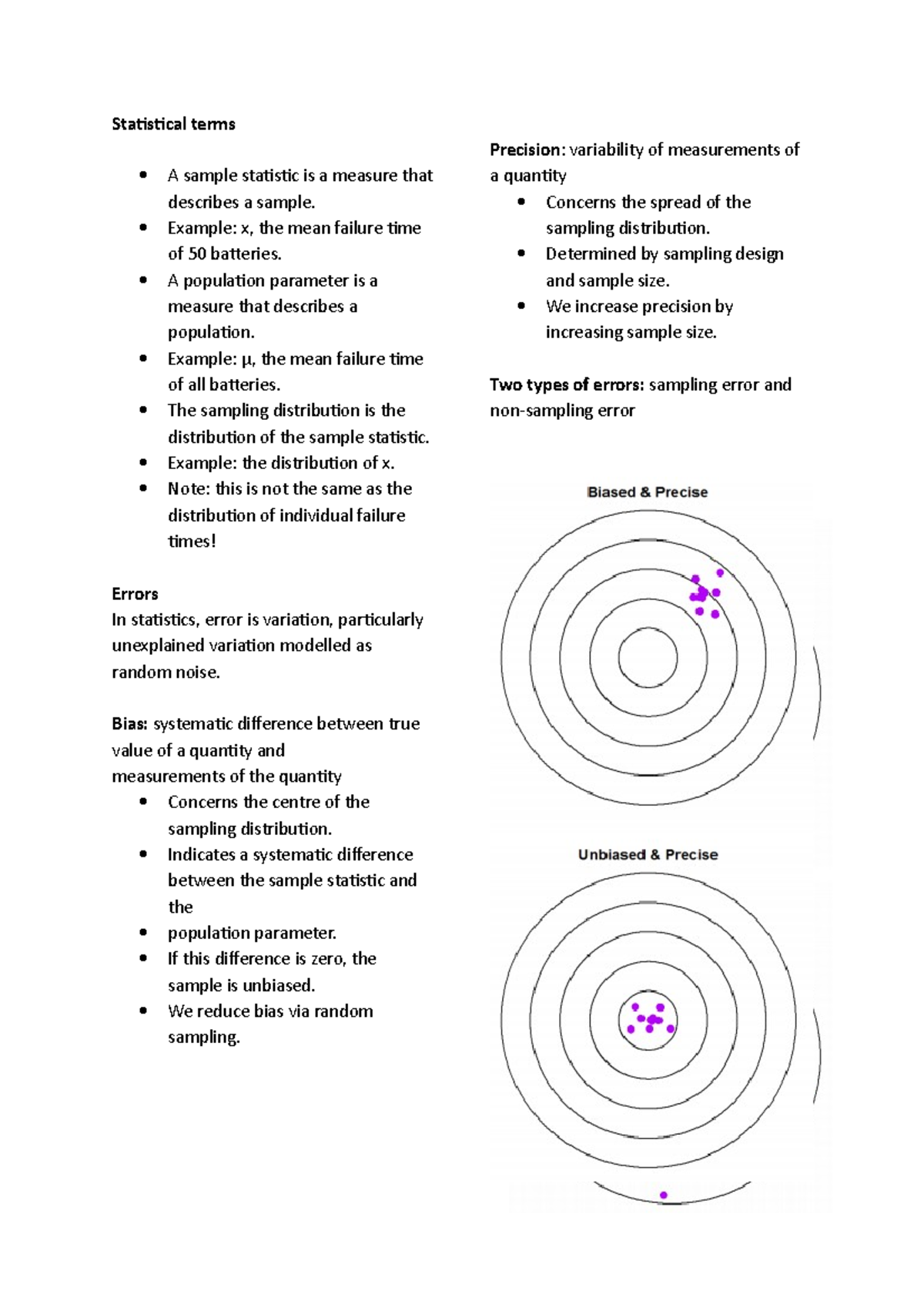 Statistical terms - Lecture notes 1,2 and 3 - Statistical terms A ...