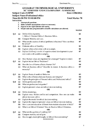 IPDC PYQ - PYQ - Seat No.: _______ Enrolment No.___________ GUJARAT TECHNOLOGICAL UNIVERSITY BE ...