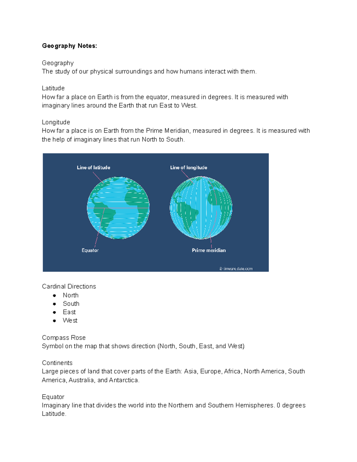 Geography Notes - Geography Notes: Geography The study of our physical ...