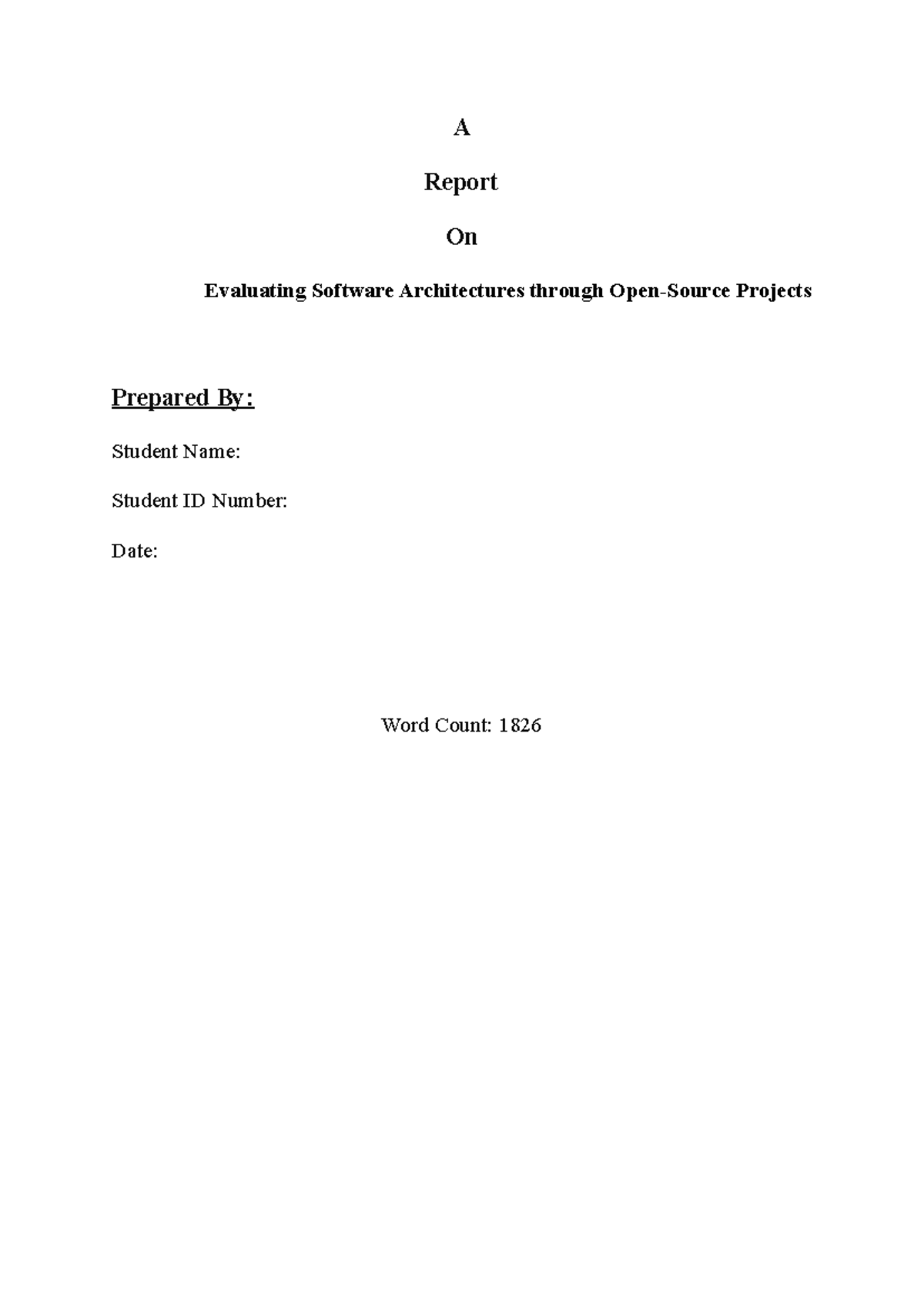 52 A - Report on Advance software engineering - A Report On Evaluating ...