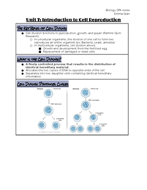 BIO 121 EXAM 2 Notes - BIO 121 NOTES Exam 2: 10/ Chapter 6: A Tour of ...