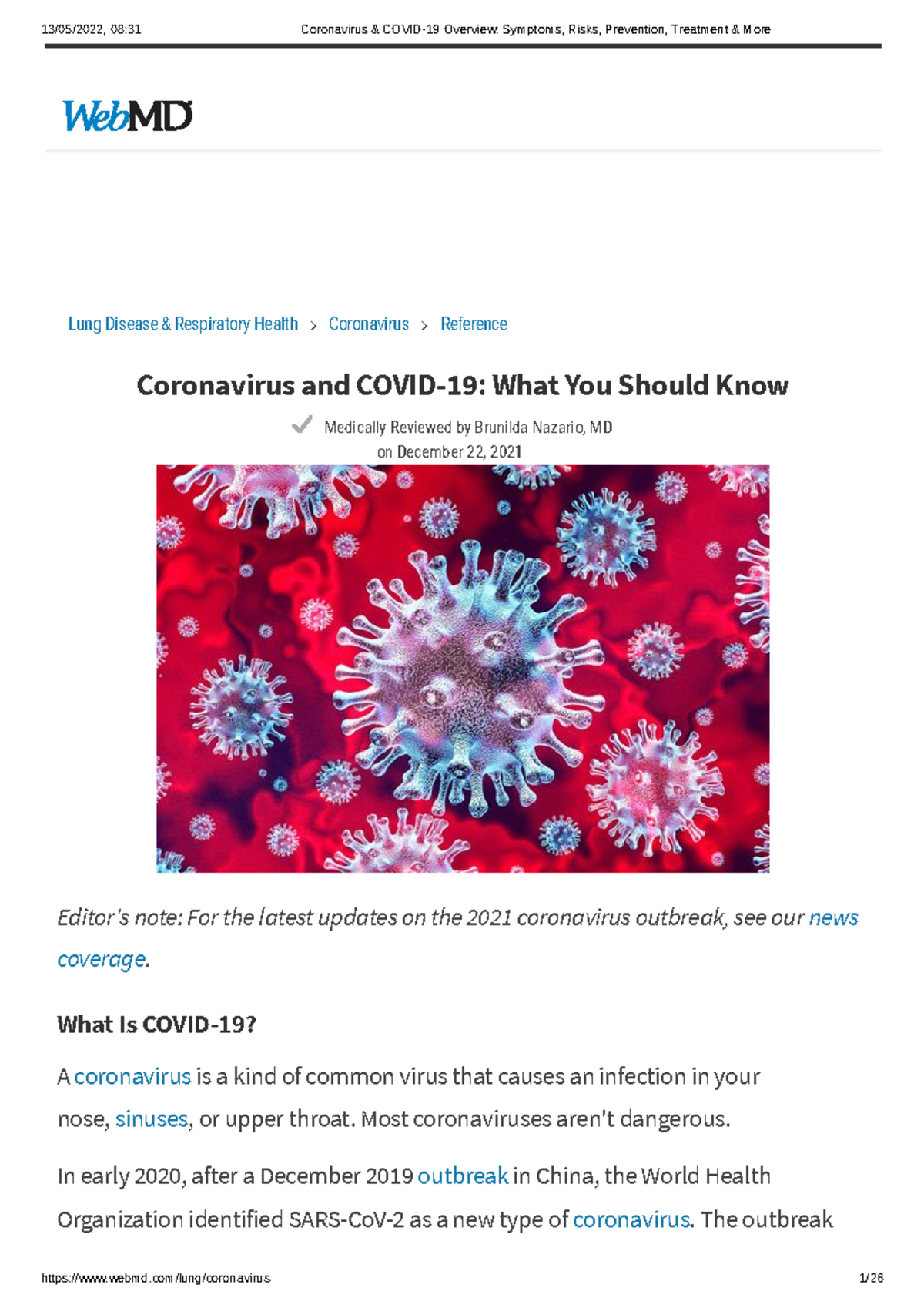 Coronavirus & Covid-19 Overview Symptoms, Risks, Prevention, Treatment ...