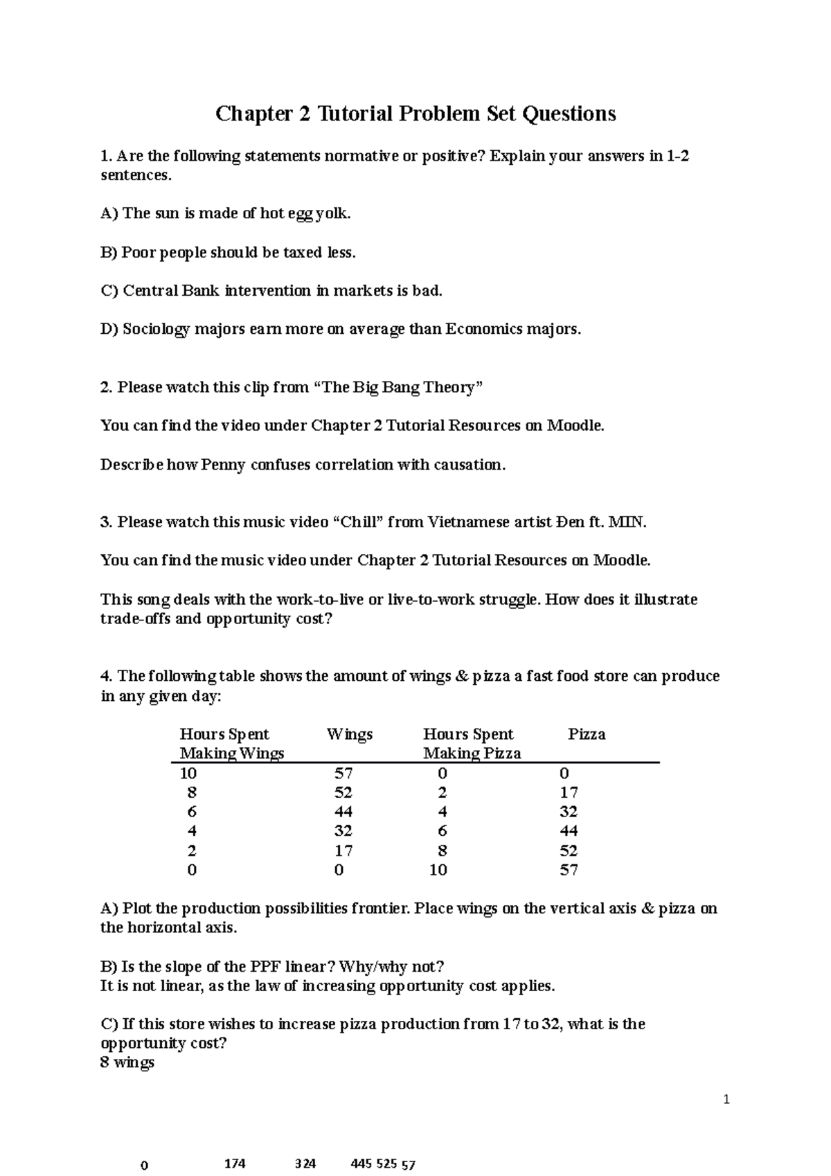 Chapter 2 Tutorial Problem Set Questions - Chapter 2 Tutorial Problem Set Questions Are the ...