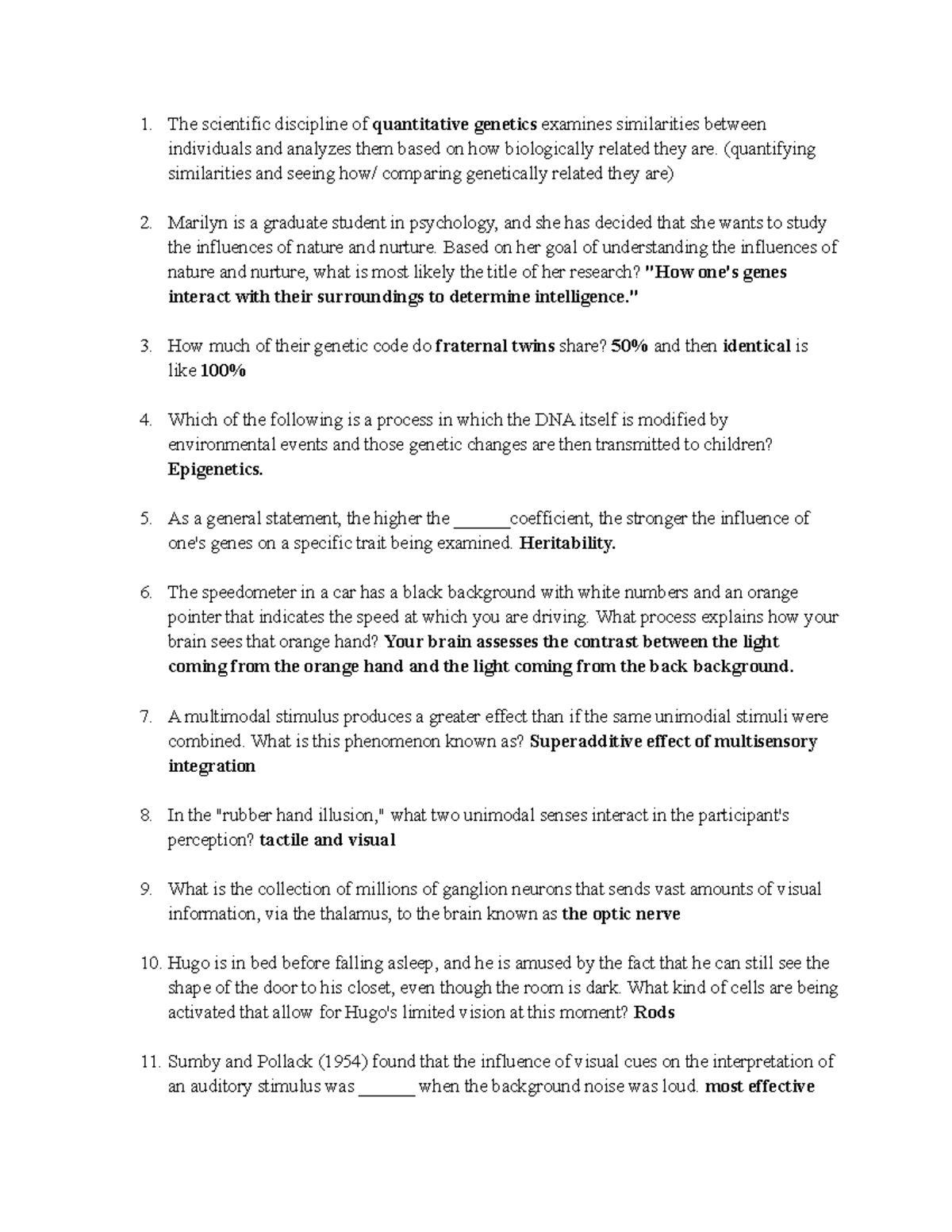 Psych Practice EXAM - The scientific discipline of quantitative ...