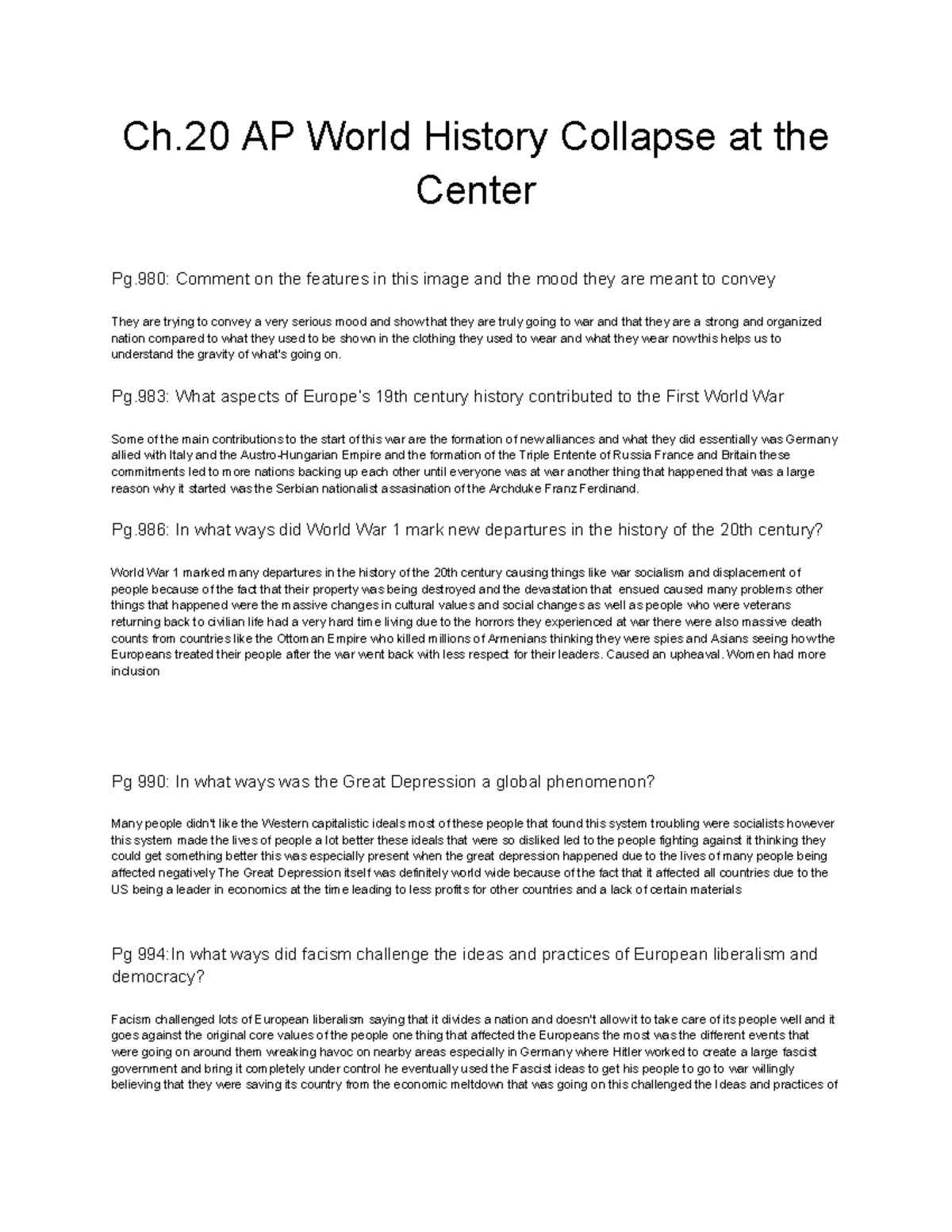 Ch.20 AP World History - Google Docs - Ch AP World History Collapse at the Center Pg: Comment on ...