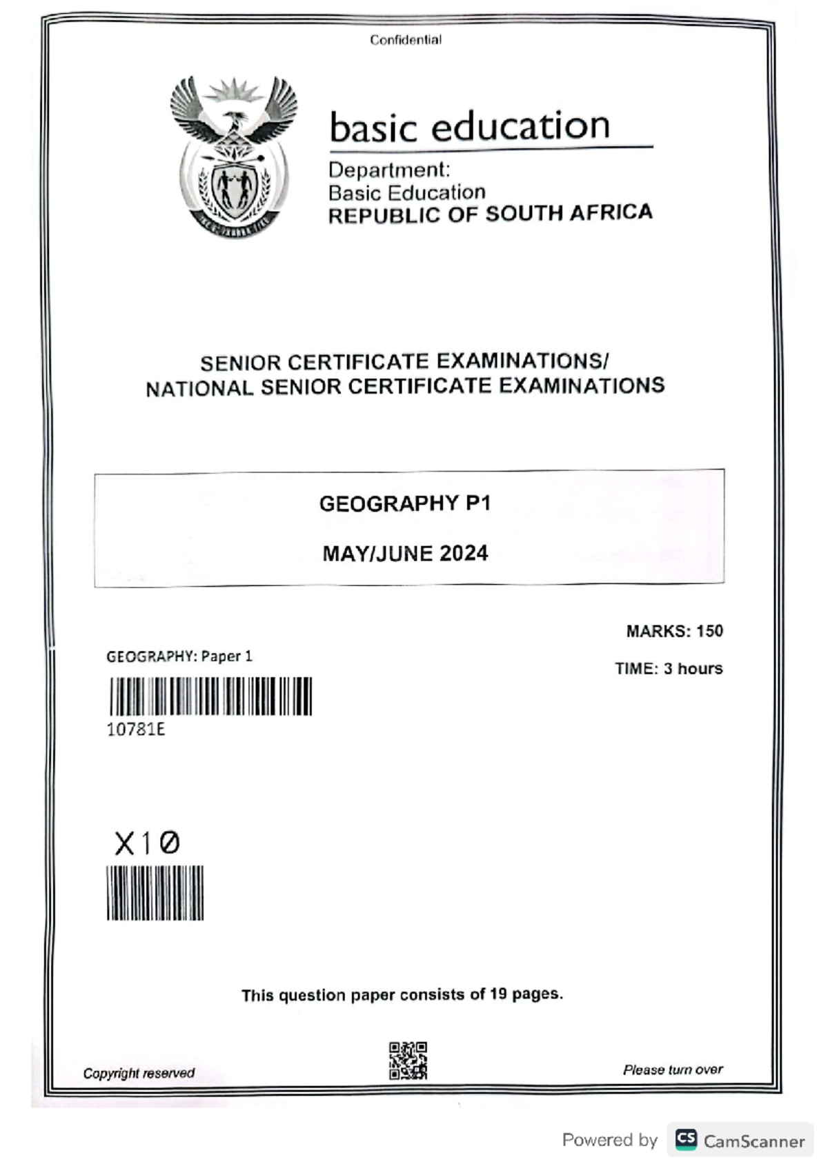 Geography P1 SC, NSC Topographical AND Orthophoto MAP MAY-JUNE 2024 ...