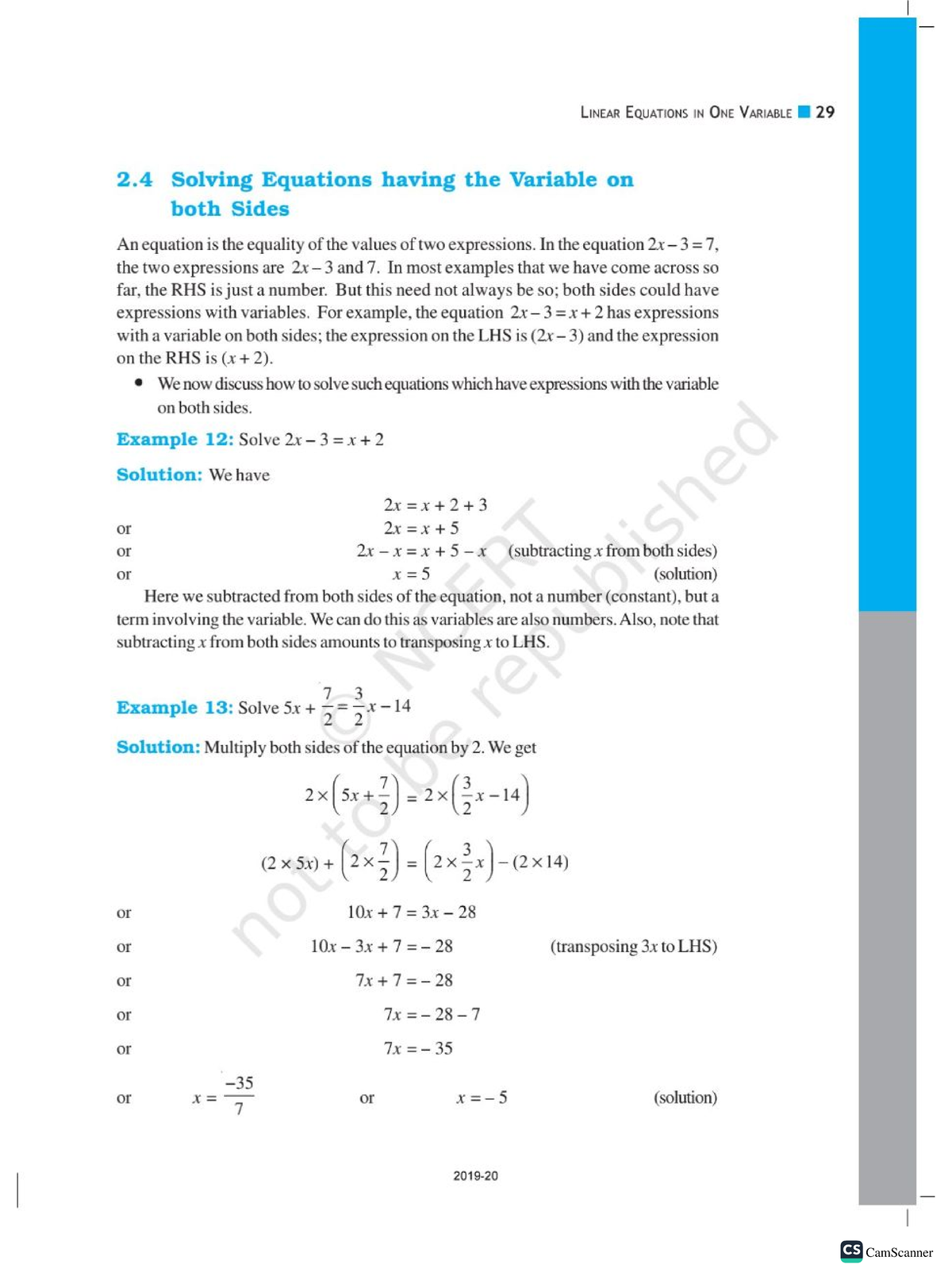 Linear Equations 5 - Notes - Mathematics - Studocu