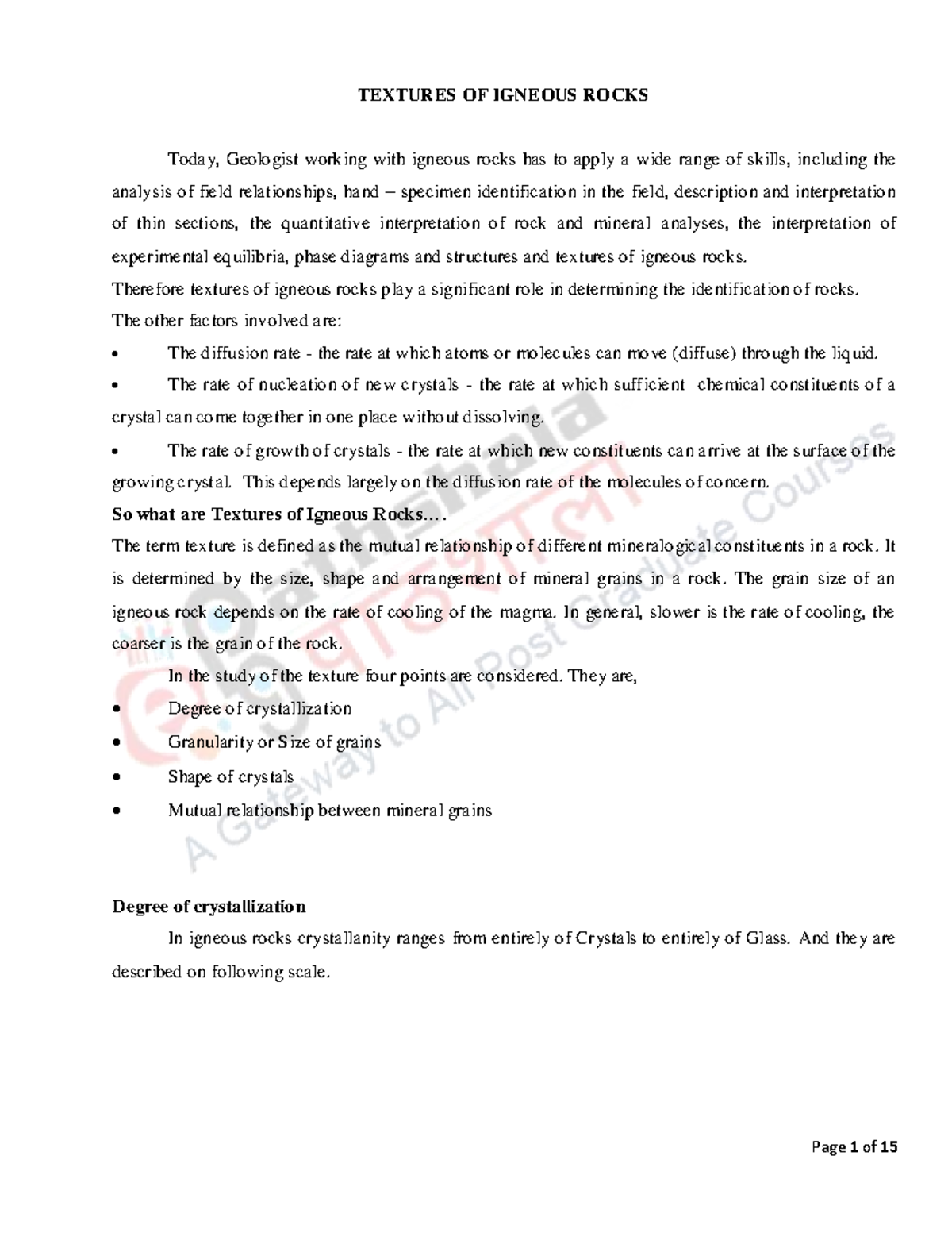 Igneous textures pdf net1 igneous petrology important topic bsc geology ...
