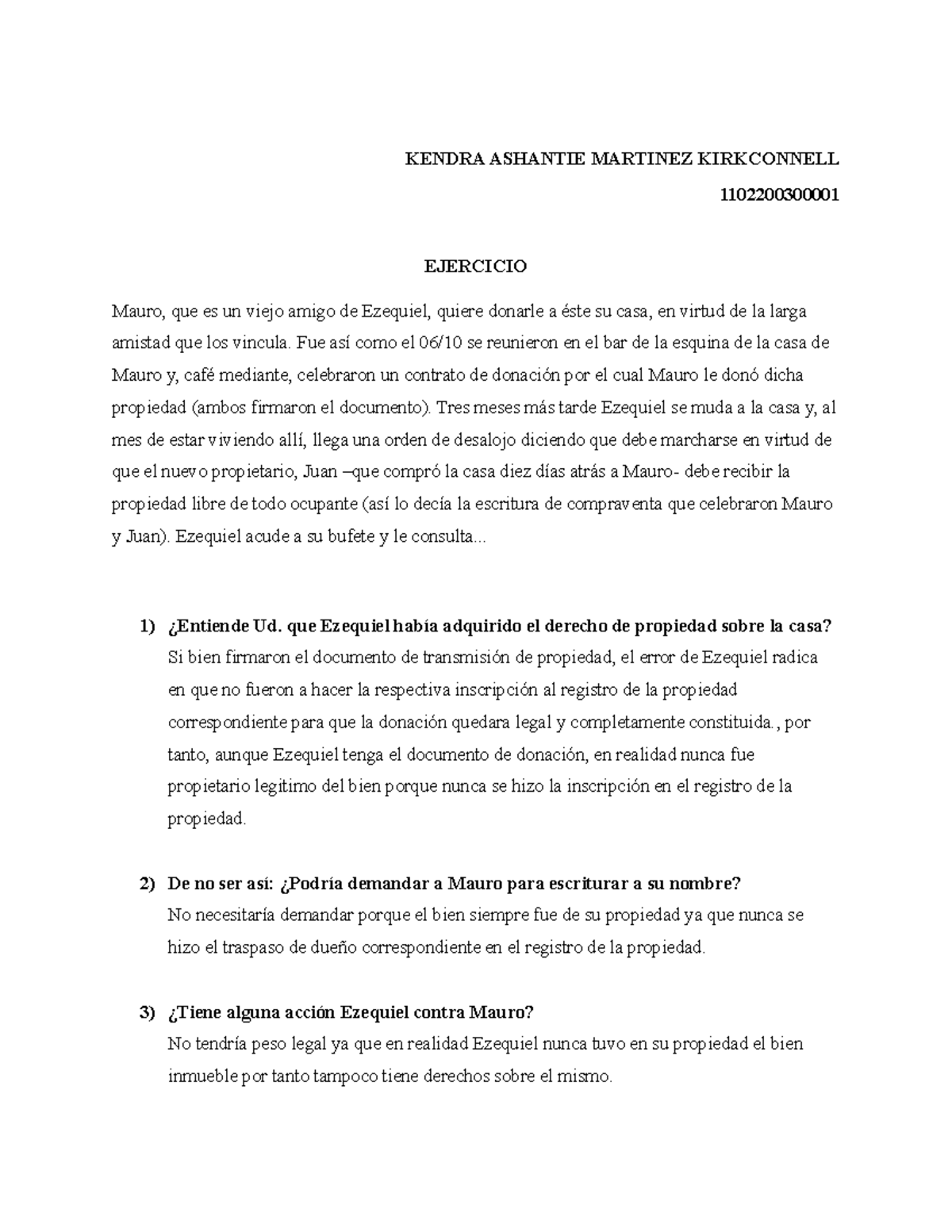 Ejercicio #2 Civil V - KENDRA ASHANTIE MARTINEZ KIRKCONNELL ...